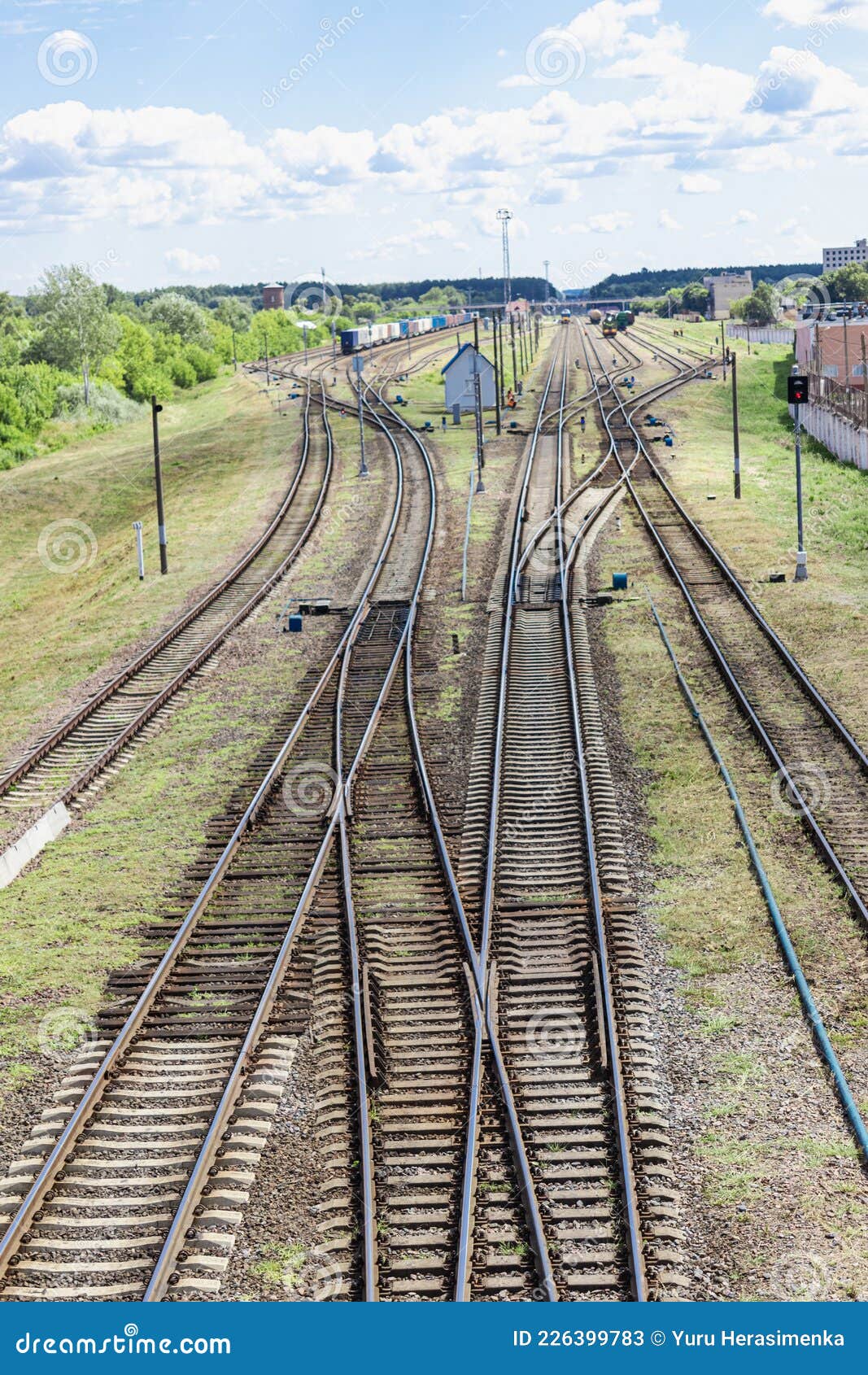 Railway Arrow. Turnout Switch of the Way. Railway Junction in Front of ...