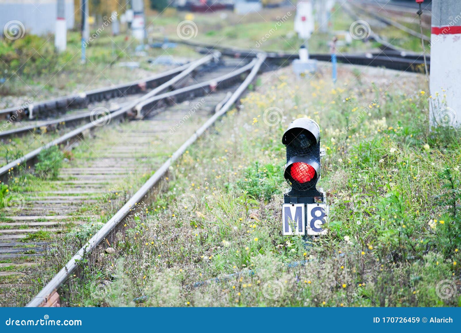 Railway Arrows Close Up with Rail Track Stock Image - Image of ...