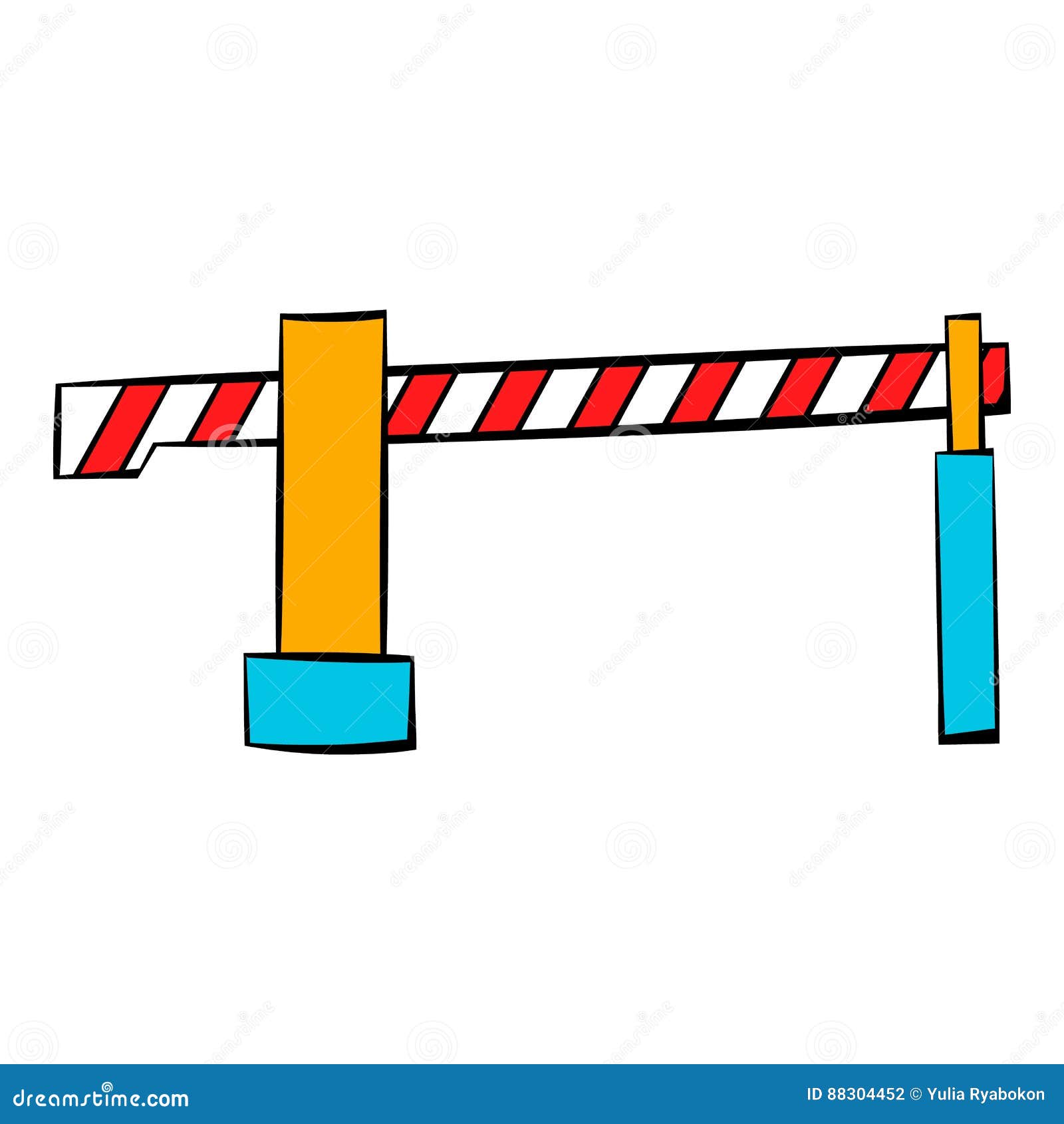 Railway Barrier Icon, Icon Cartoon Stock Vector - Illustration of ...