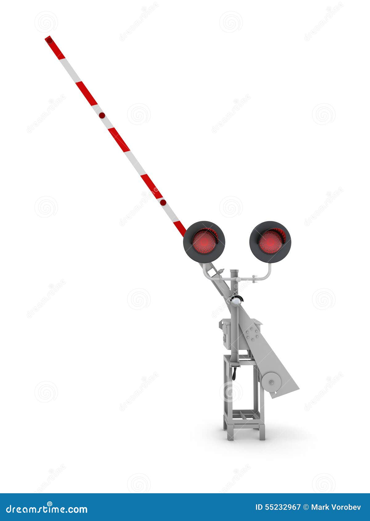 Railway. Open And Closed The Gate. Barrier For Cars. Vector ...