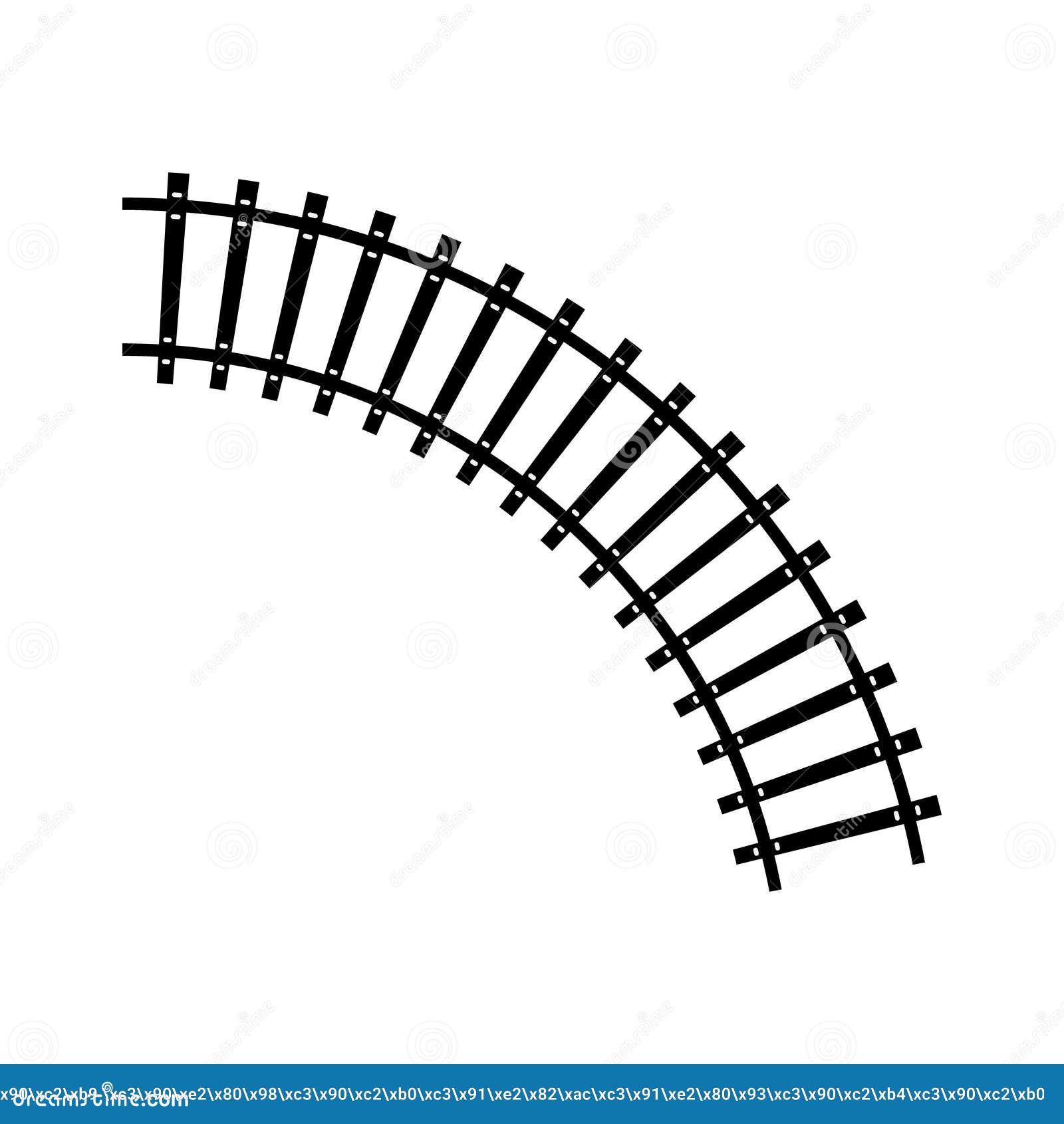 Railway Black Icon. Train Road Vector Illustration Isolated on White ...