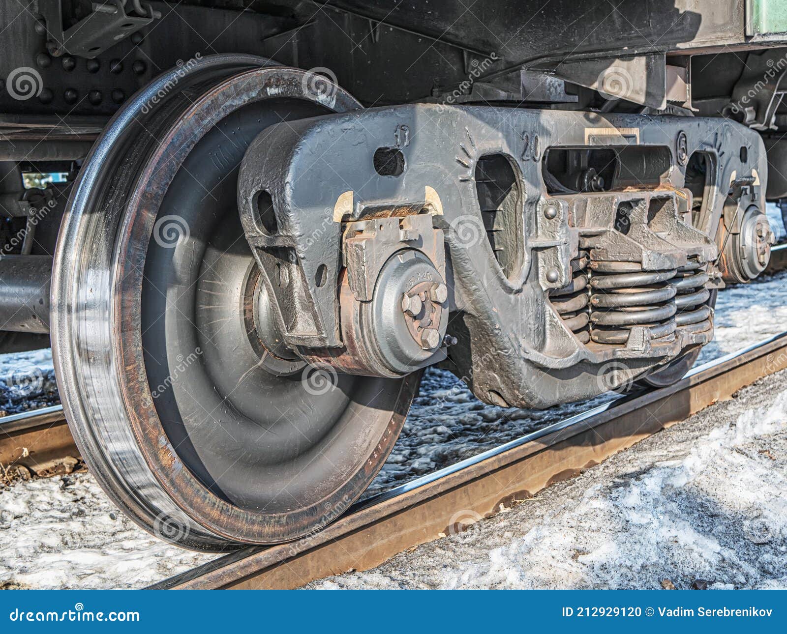 A Railway Bogie on the Rails. Stock Photo - Image of metal, black ...