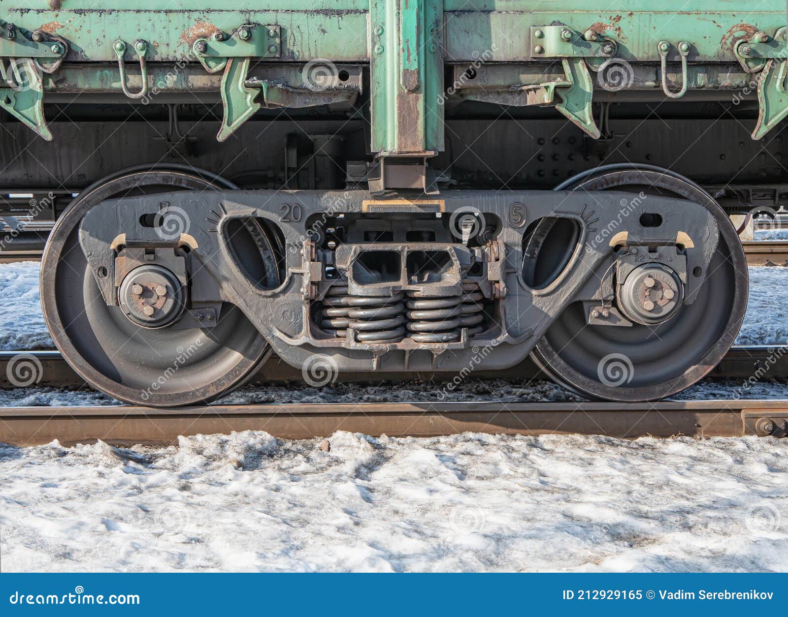 A Railway Bogie on the Rails. Stock Image - Image of wheelsets, machine ...