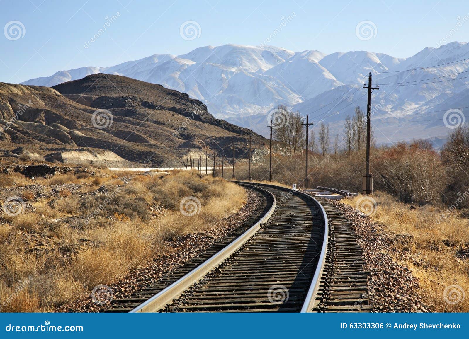 Railway in Boom Gorge. Kyrgyzstan Stock Photo - Image of kyrgyz, rails ...