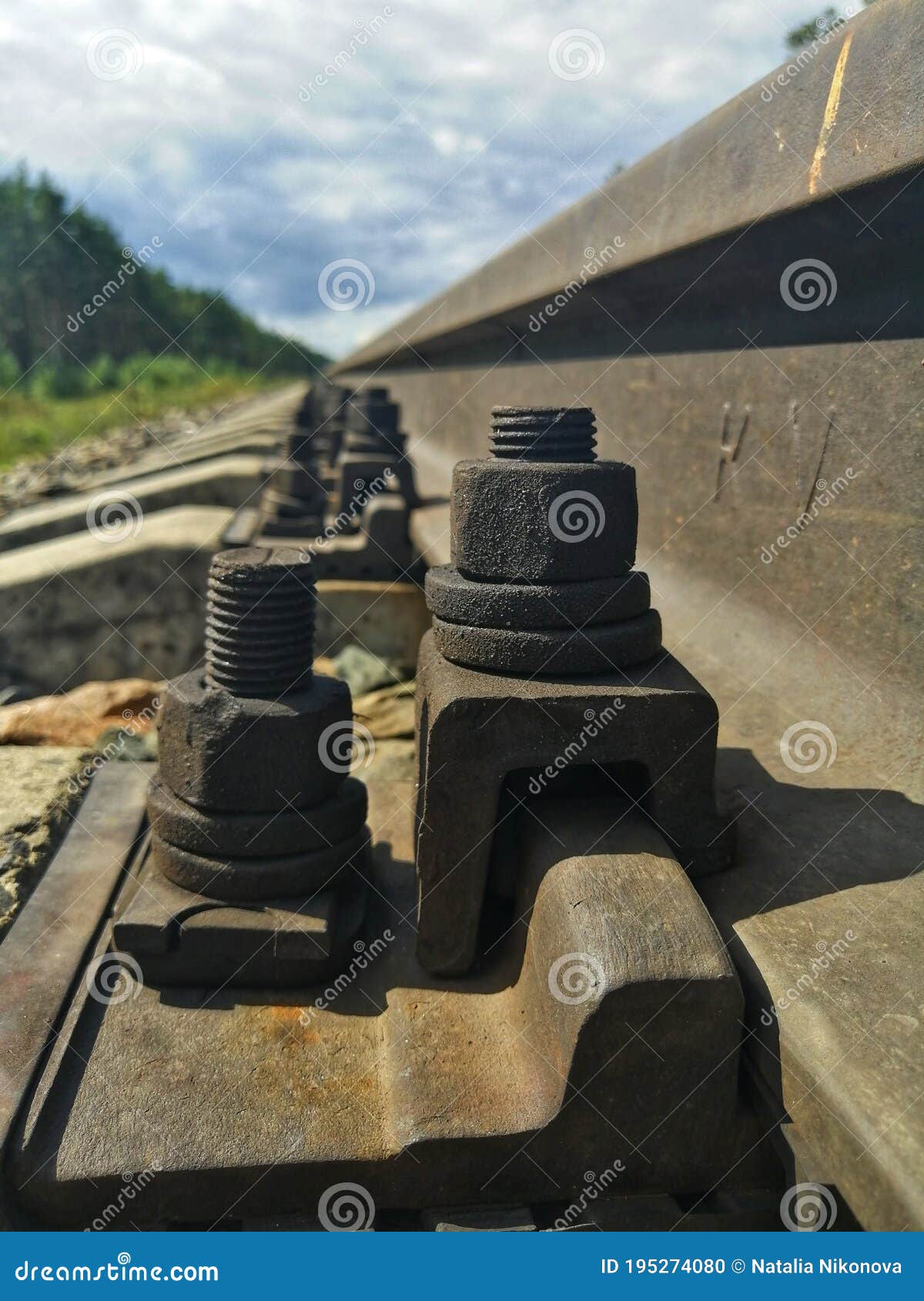 Railway bracket stock photo. Image of brown, metal, fastener - 195274080
