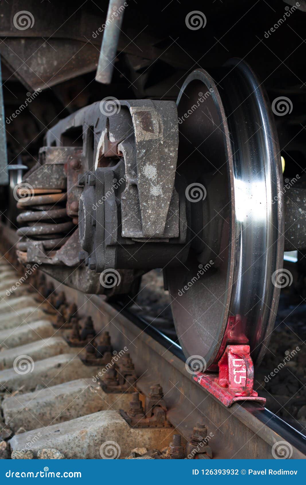 Railway Brake Shoe Stops the Train Stock Photo - Image of freight, axle ...