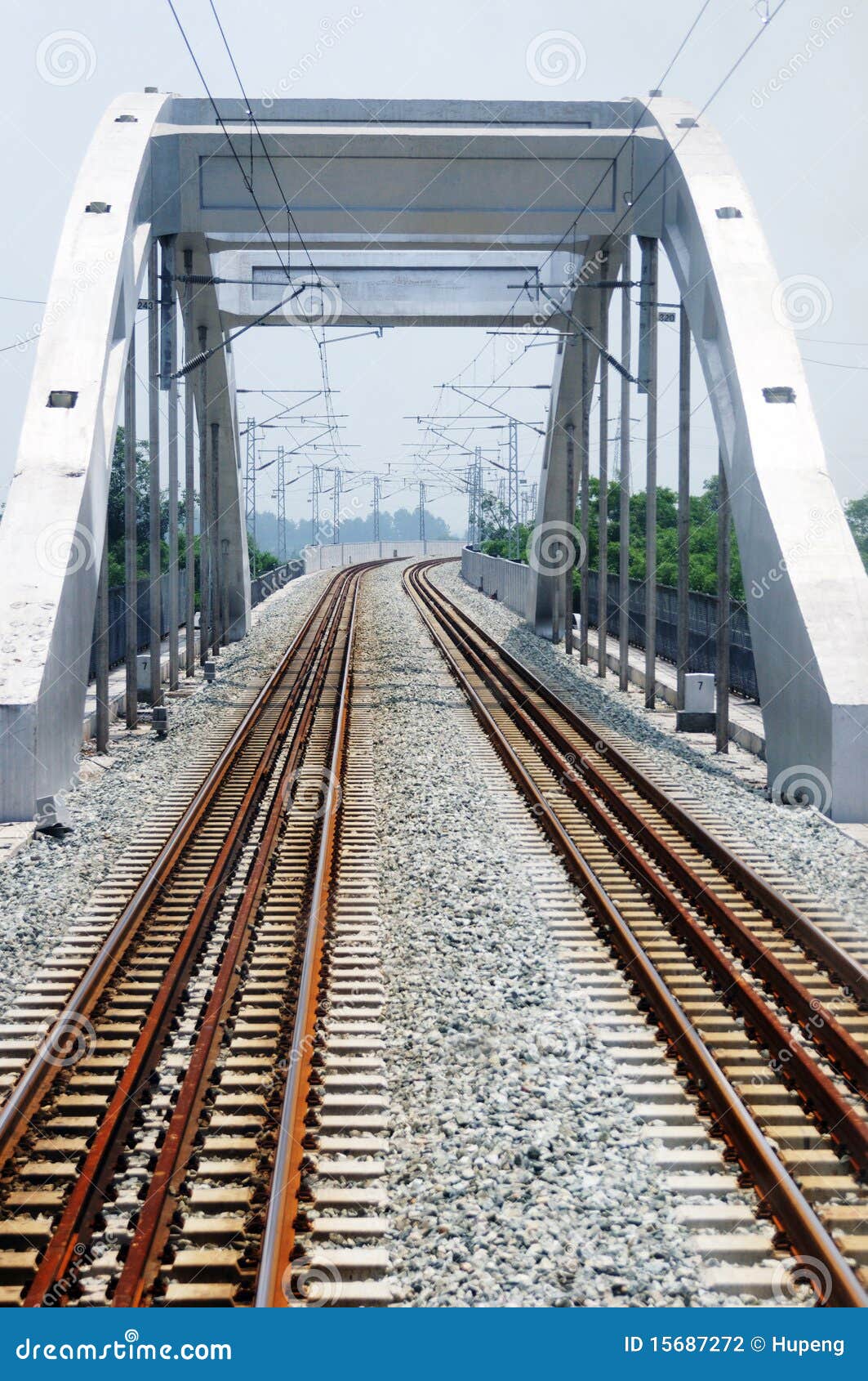 Railway Bridge View Of A Famous, British Steam Locomotive. Royalty-Free ...