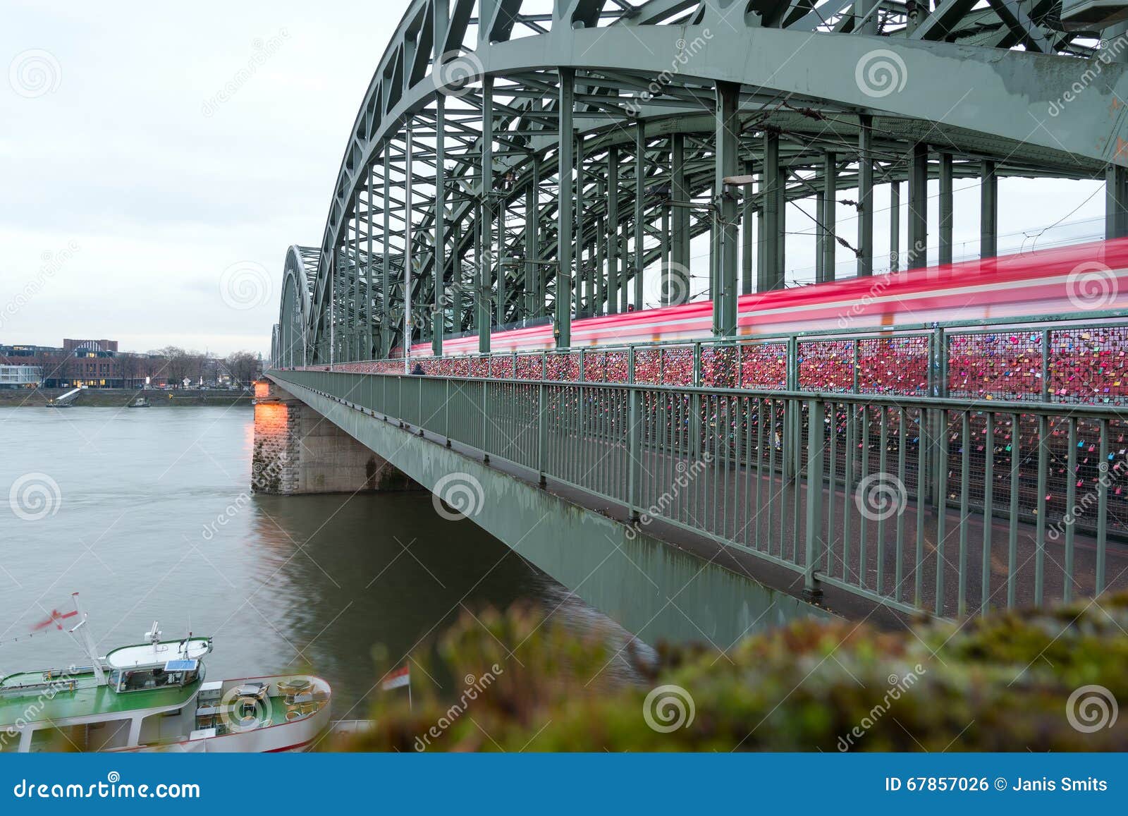 Railway Bridge, Cologne, Germany. Stock Photo - Image of bridge, path ...