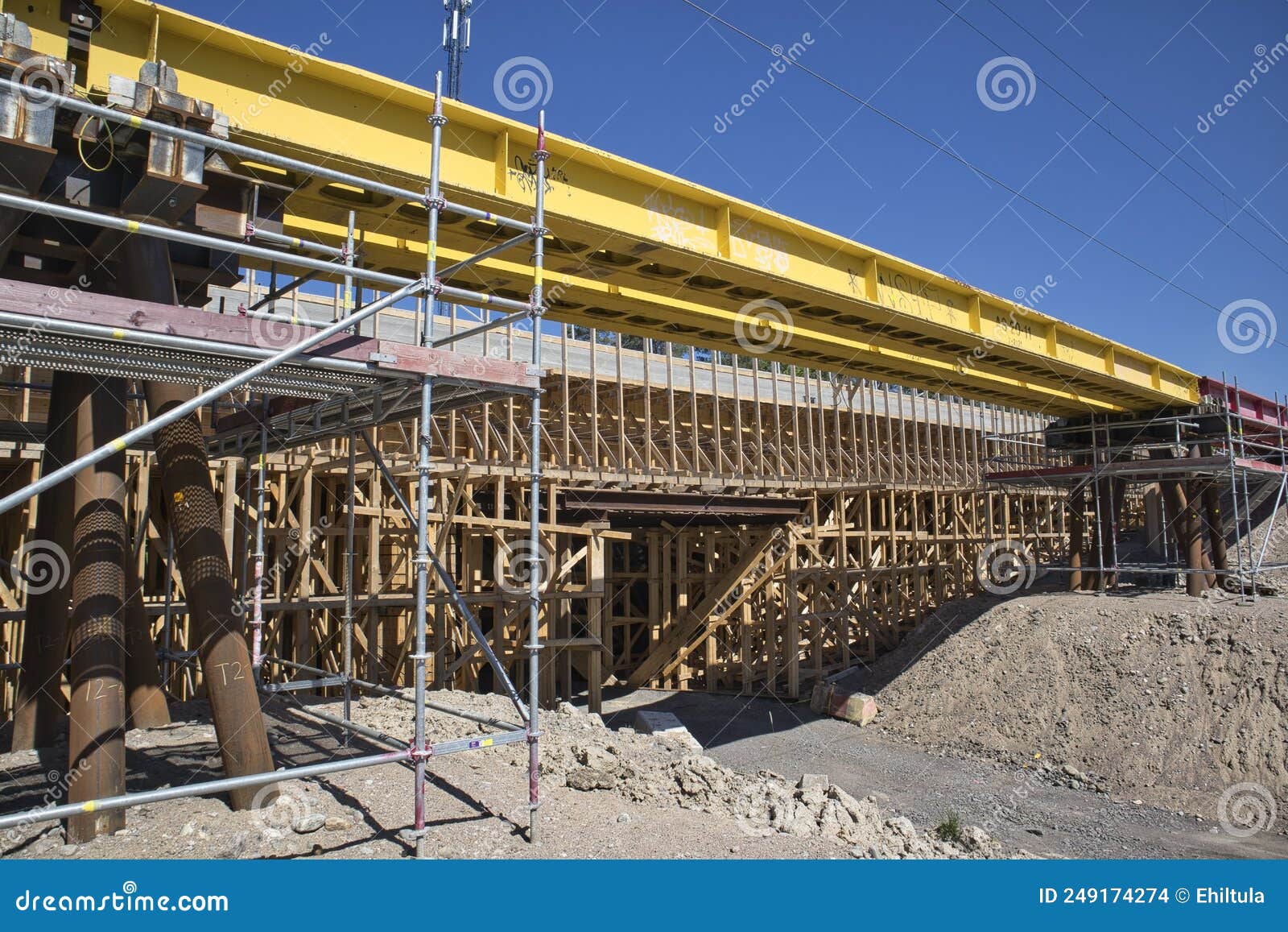 Railway Bridge Construction Site Stock Photo - Image of site ...