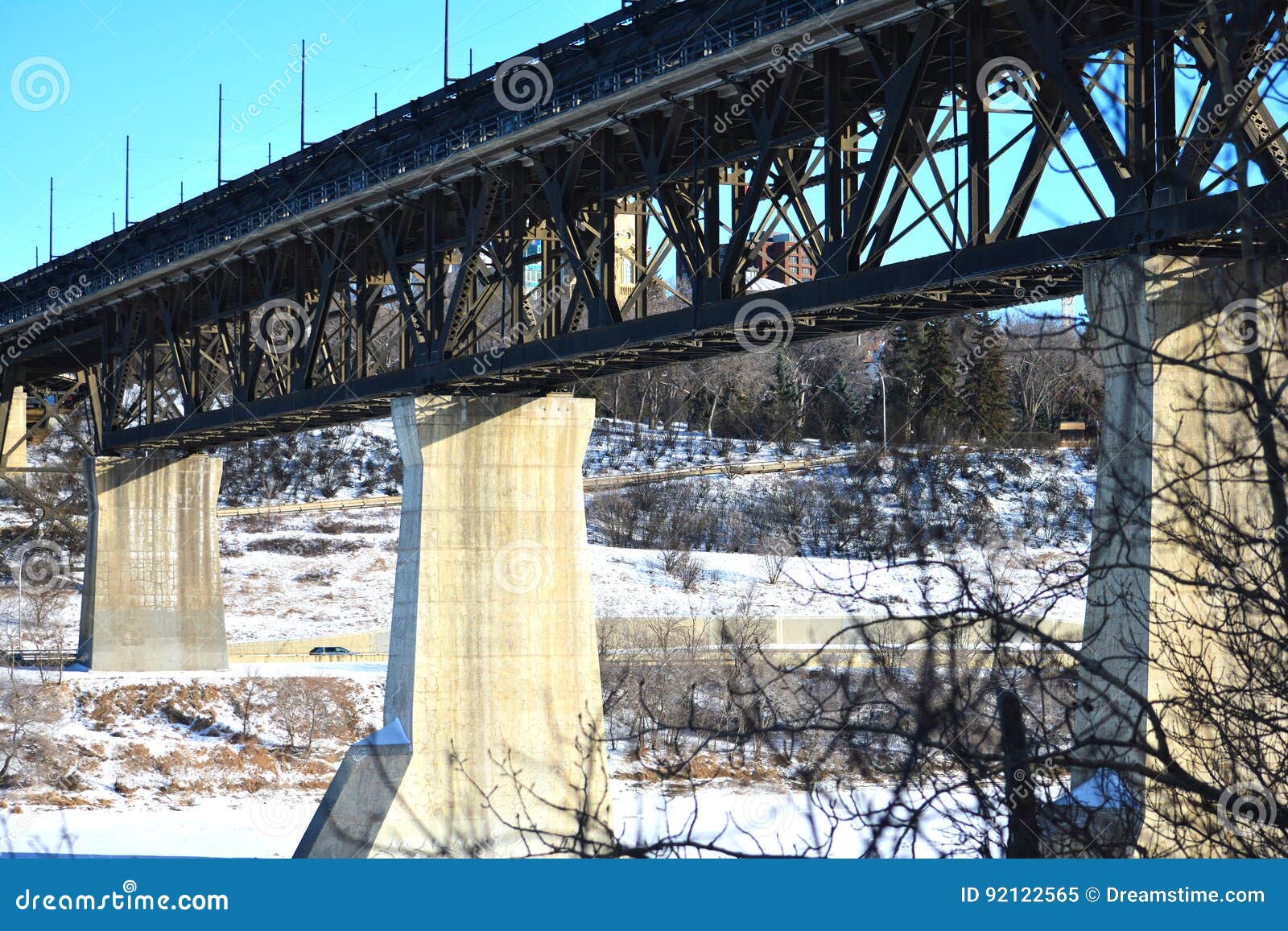 Railway Bridge in Edmonton City Stock Image - Image of transportation ...