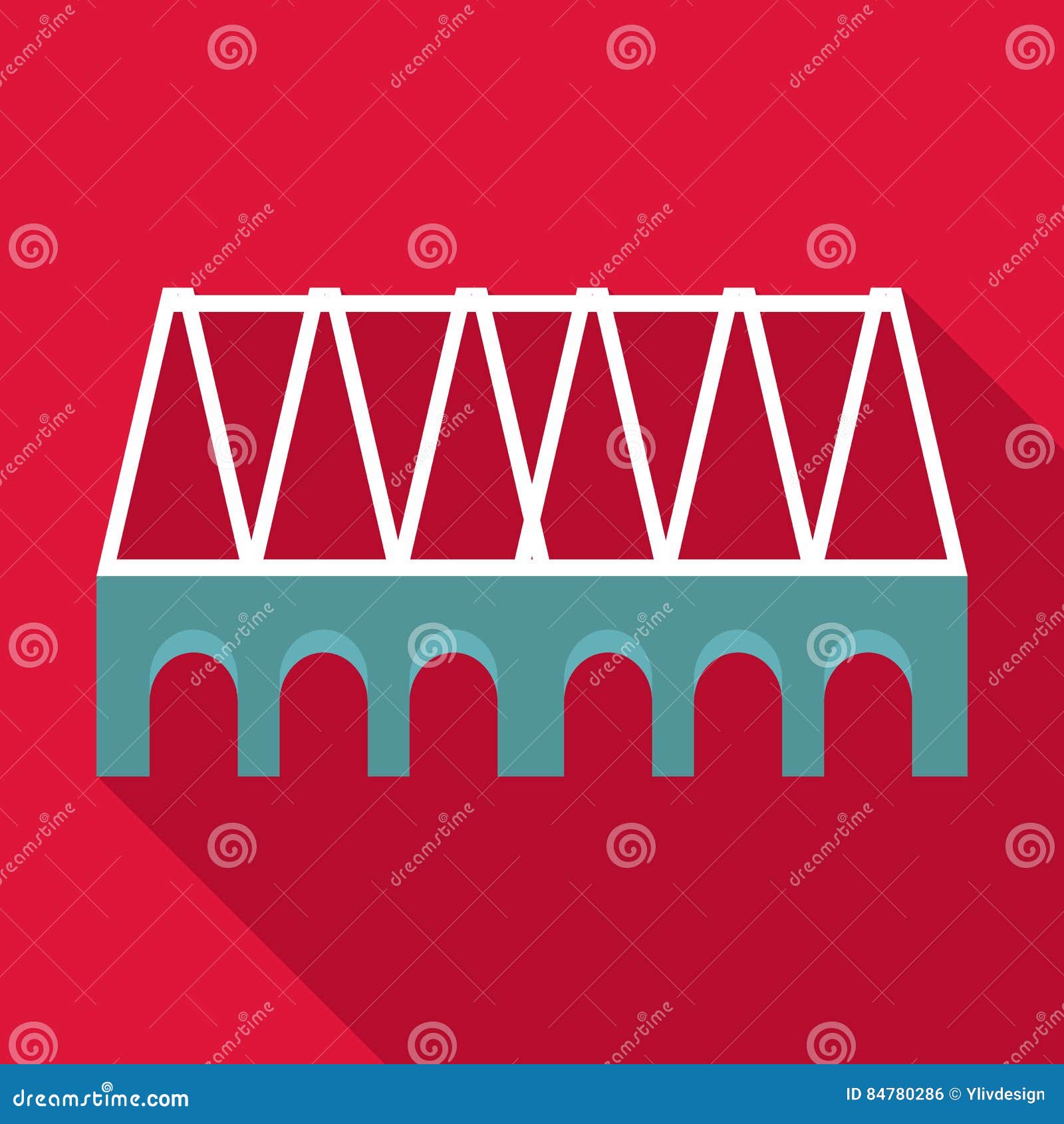 Railway Bridge Icon, Flat Style Stock Vector - Illustration of ...