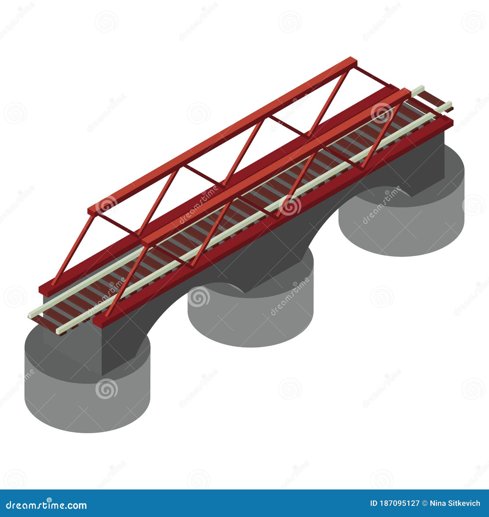 Railway Bridge Icon, Isometric Style Stock Vector - Illustration of ...
