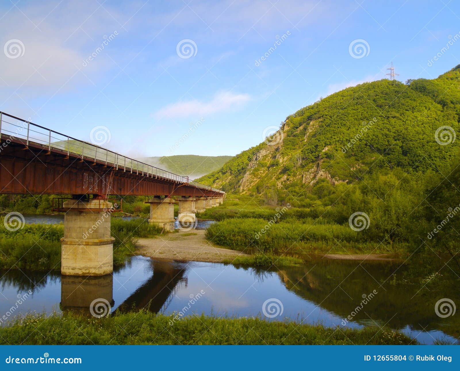 The Railway Bridge at a Mountain Slope Stock Photo - Image of metal ...