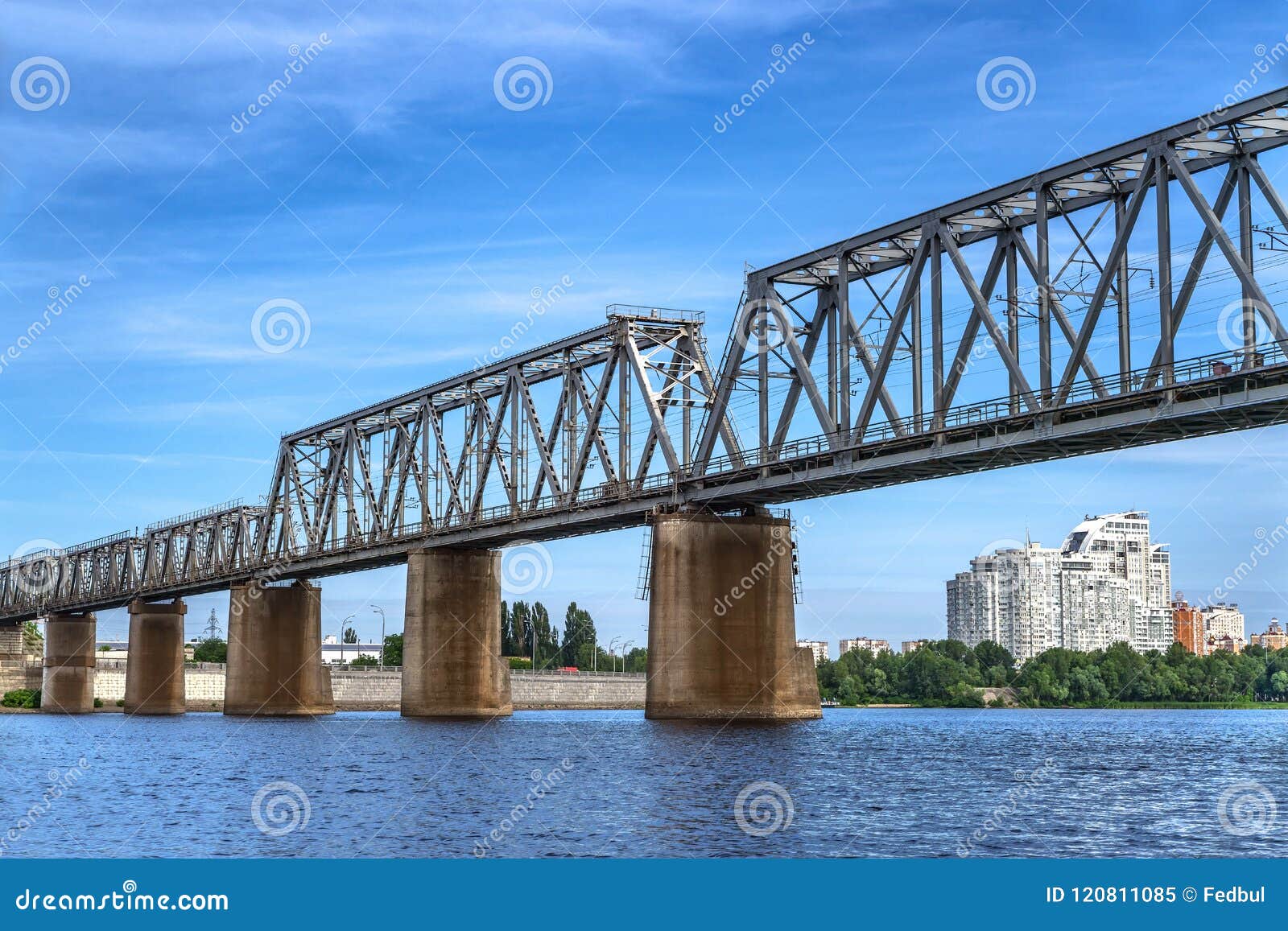 Railway Bridge Over the River. Stock Image - Image of motion ...
