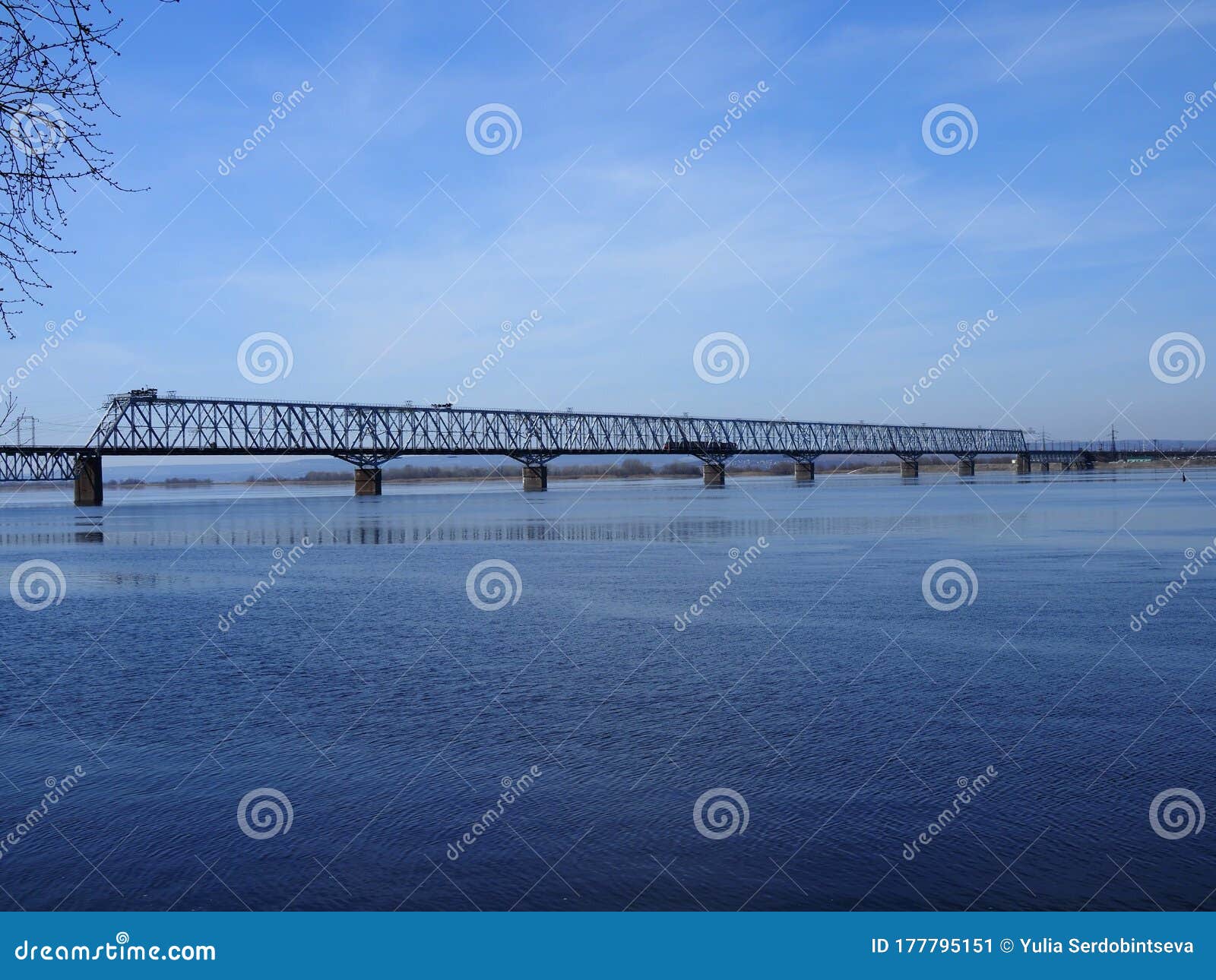 Railway Bridge Over the River. Sunny Spring Day Stock Image - Image of ...