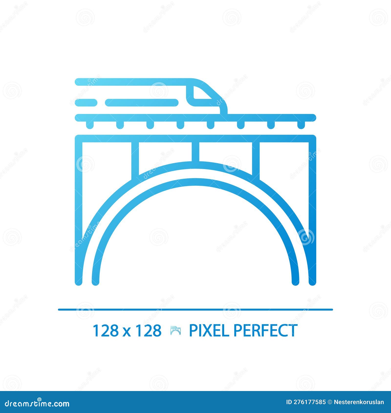 Railway Bridge Pixel Perfect Gradient Linear Vector Icon Stock Vector ...