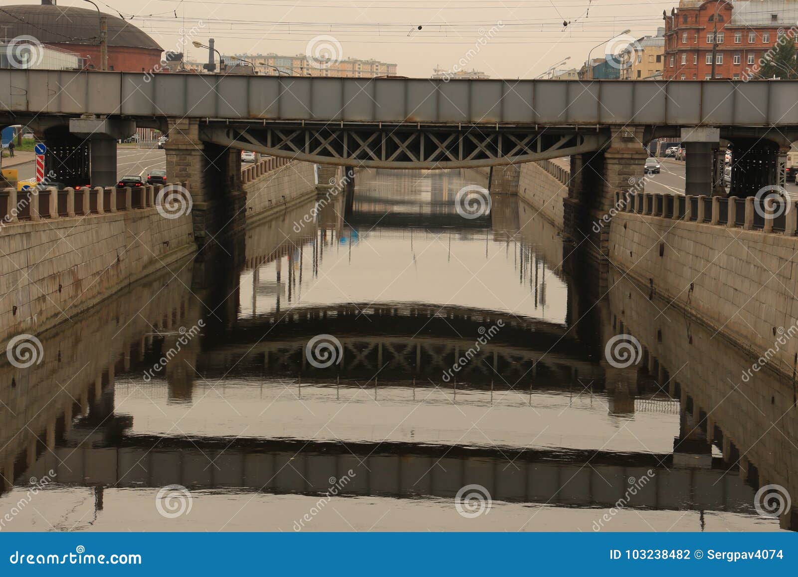 Railway Bridge with Reflection Stock Photo - Image of reflection, house ...