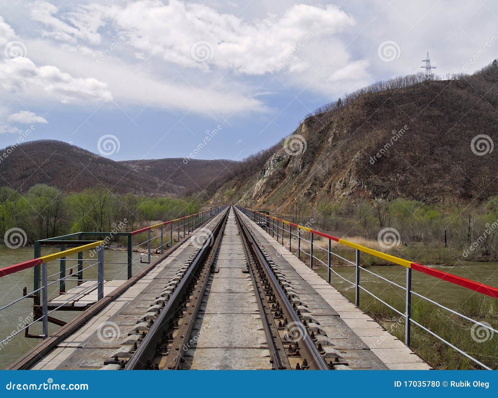 The Railway Bridge at a Slope of Mountain Stock Photo - Image of stone ...