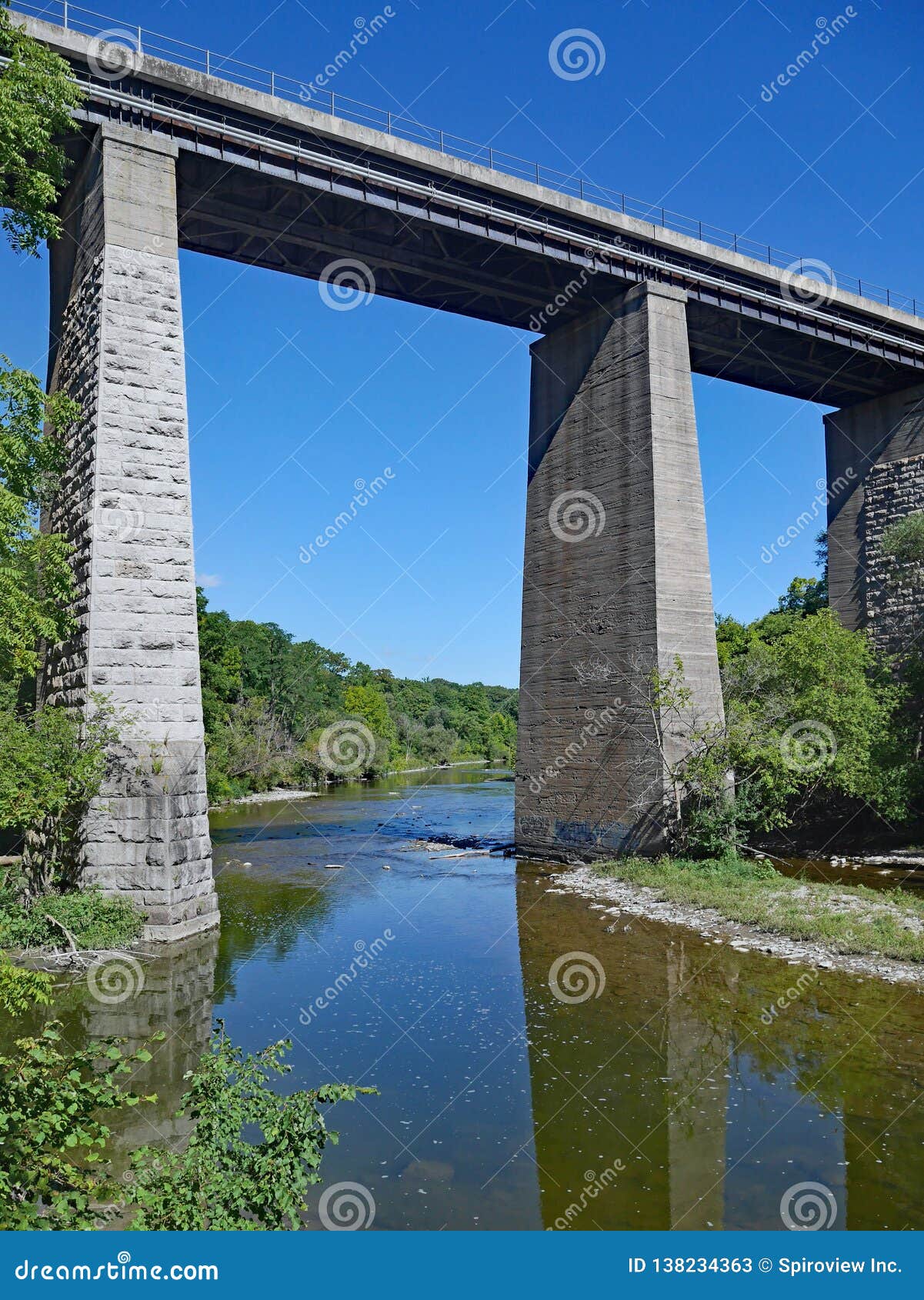 Railway Bridge with Stone Pillars Stock Image - Image of humber, river ...