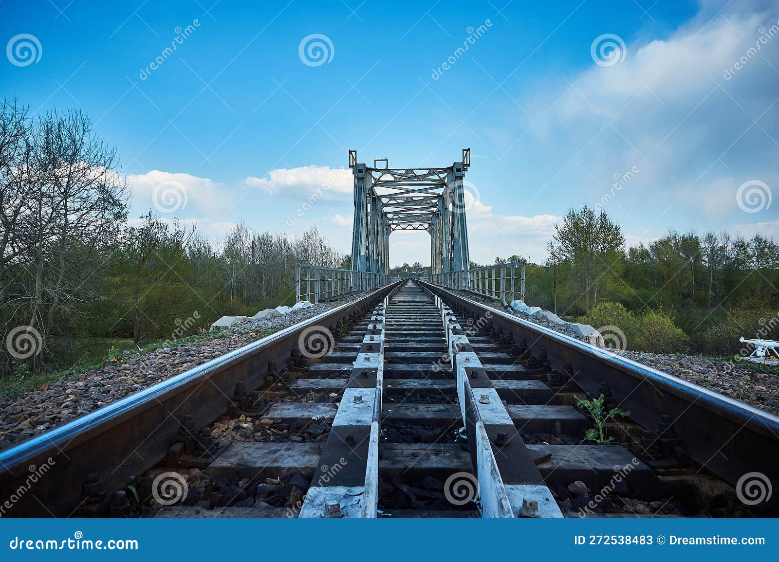 Railway Bridge View. Railroad Path Leading into the Distance of the ...
