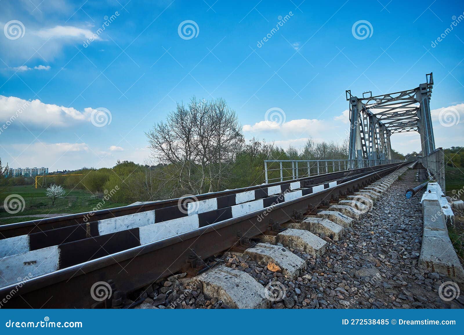 Railway Bridge View. Railroad Path Leading into the Distance of the ...