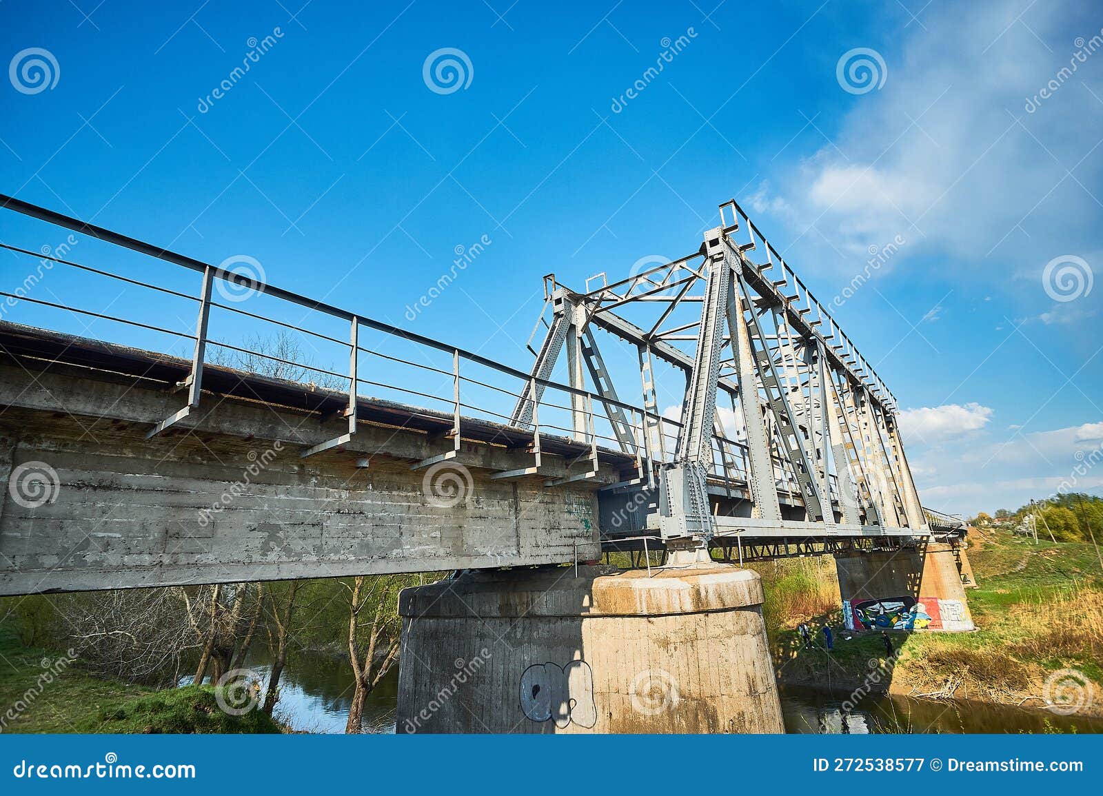 Railway Bridge View. Railroad Path Leading into the Distance of the ...