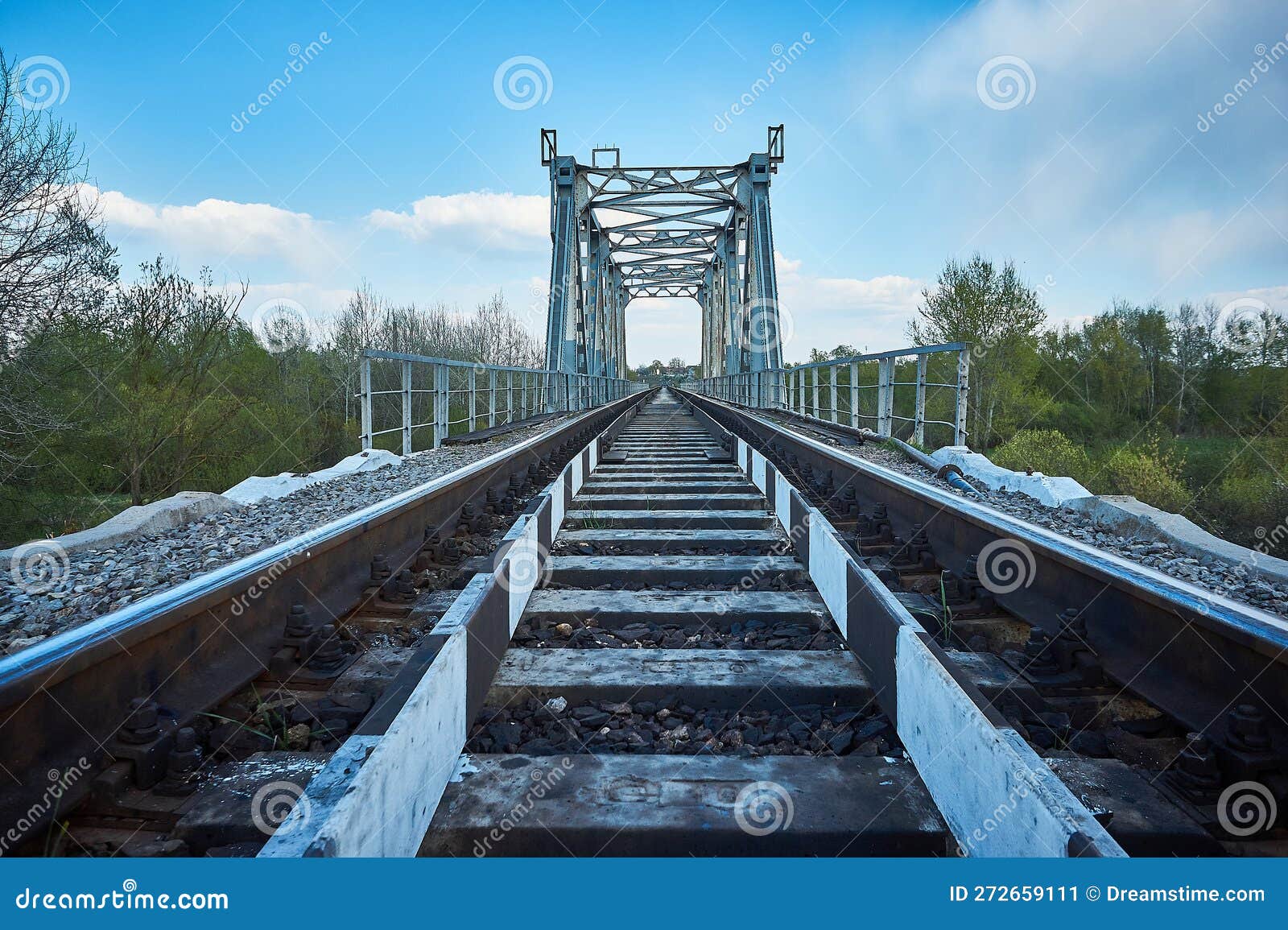 Railway Bridge View. Railroad Path Leading into the Distance of the ...