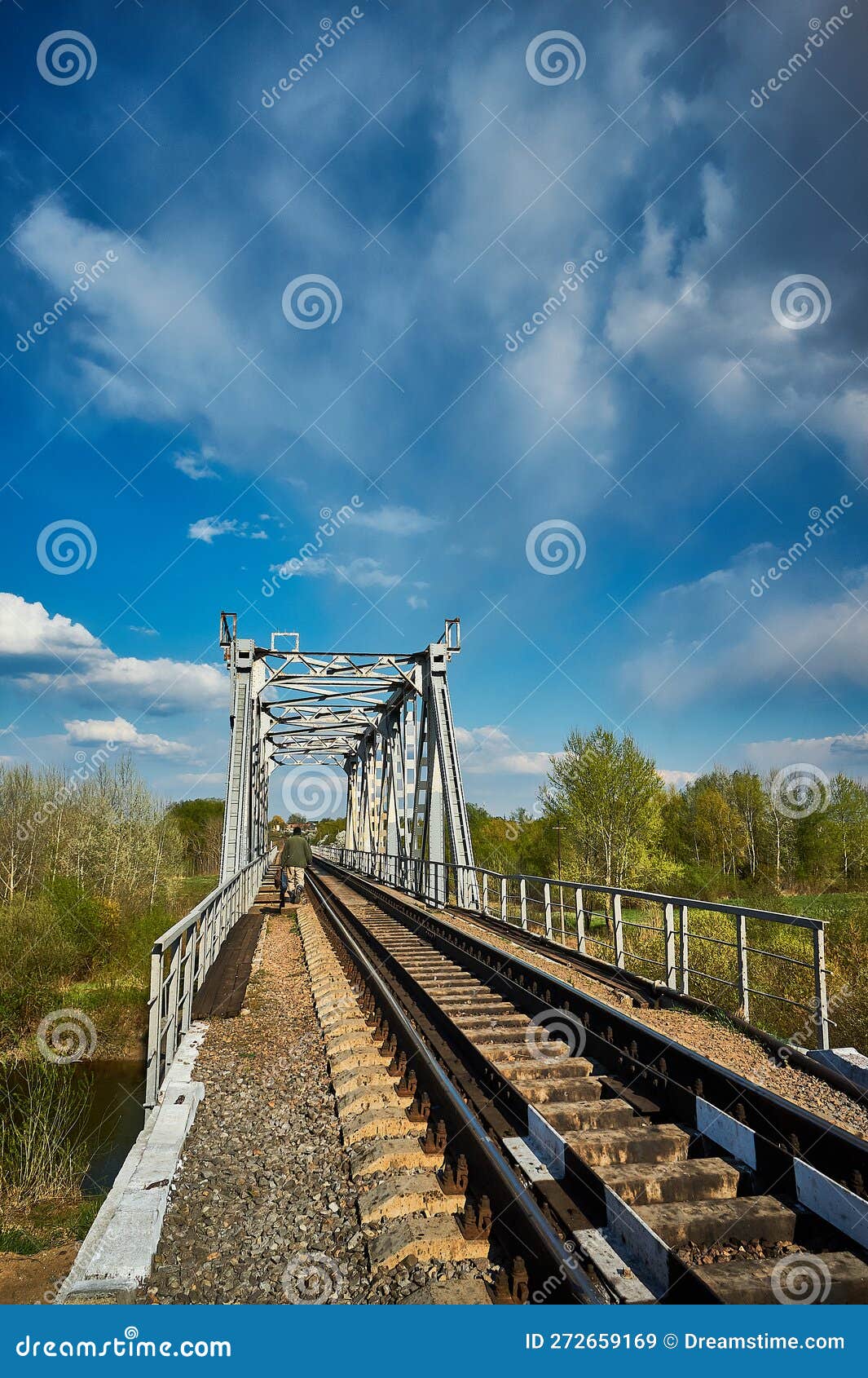 Railway Bridge View. Railroad Path Leading into the Distance of the ...