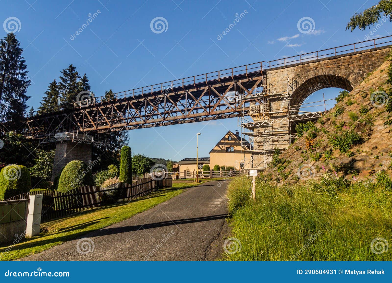 Railway Bridge Vilemov, Czech Republ Stock Image - Image of transport ...