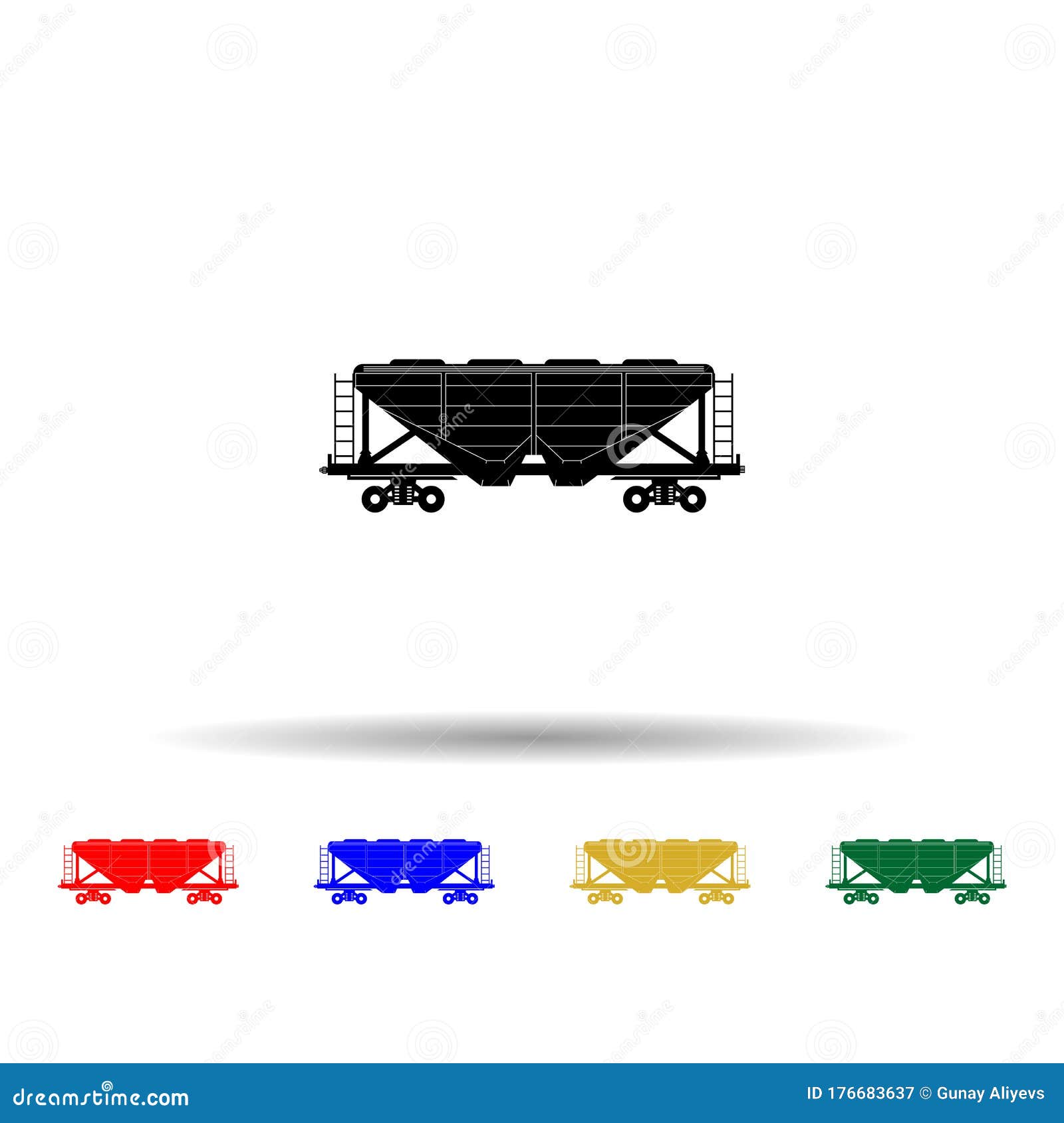 Railway Carriage of Sand Transportation Multi Color Icon. Simple Thin ... Railway Carriage of Sand Transportation Multi Color Icon. Simple Thin ...