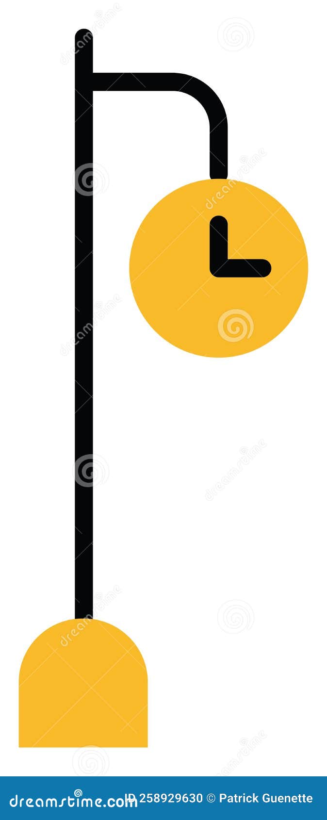 Railway clock, icon stock vector. Illustration of train - 258929630