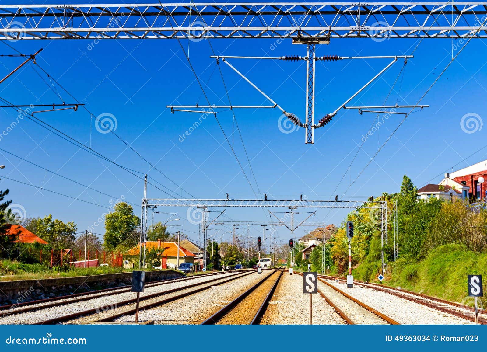 Railway stock photo. Image of junction, perspective, cityscape - 49363034