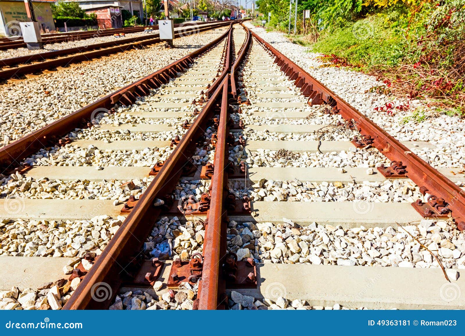Railway stock image. Image of construction, perspective - 49363181