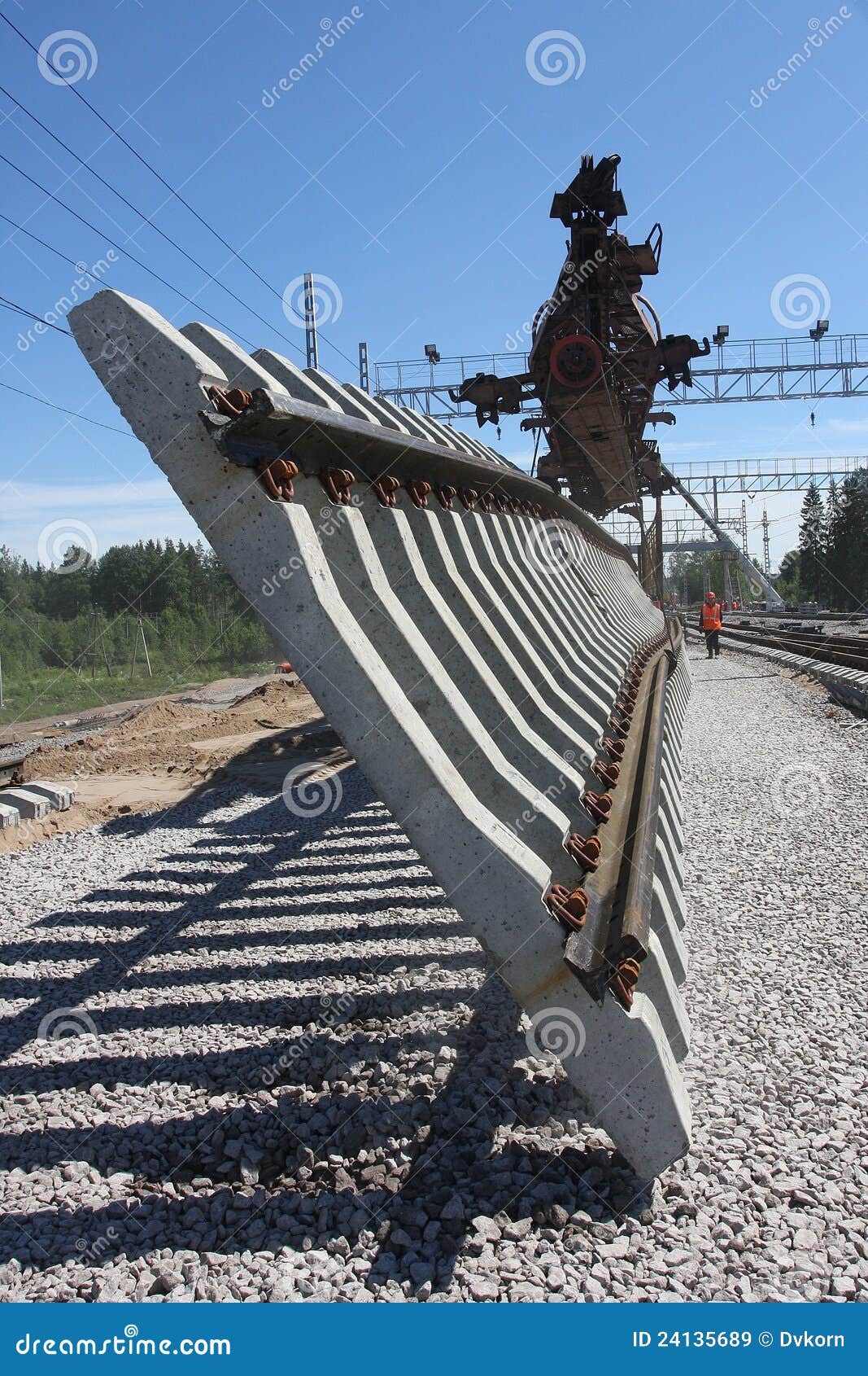 Railway construction stock image. Image of rails, cross - 24135689