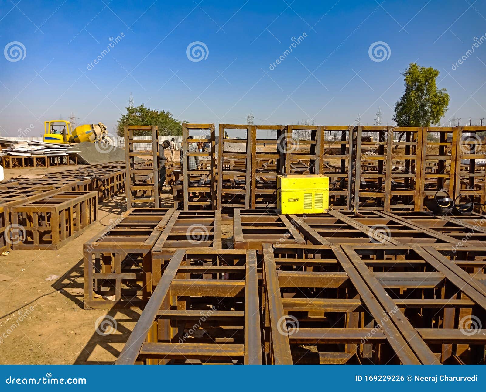 Railway Construction Site Iron Structure Building Up on Site in India ...