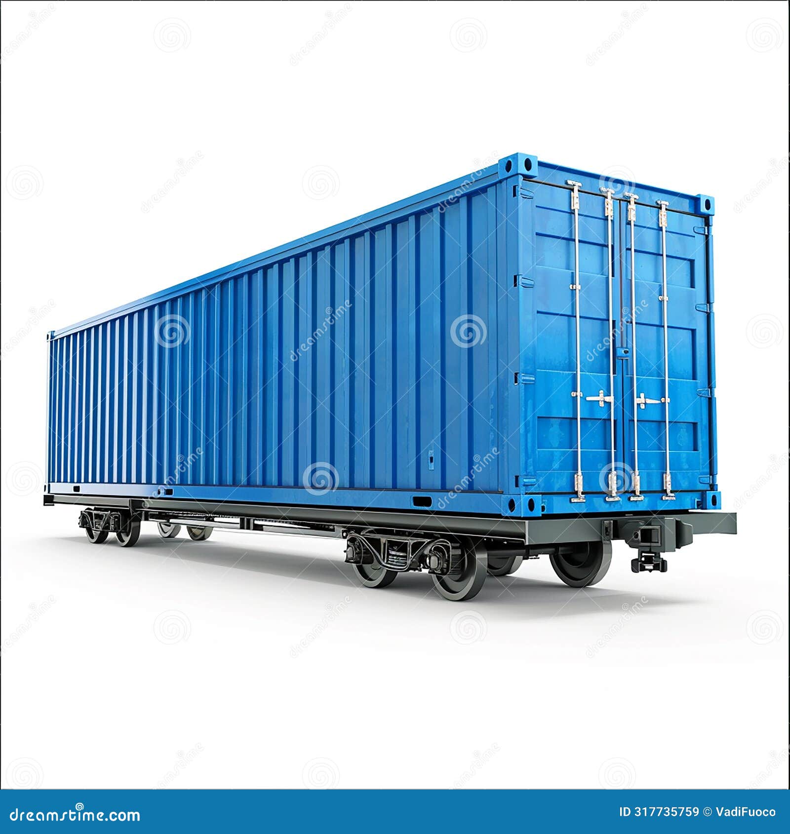 Railway Container, Wagon Load Realistic Icon. 3d Line Vector ...
