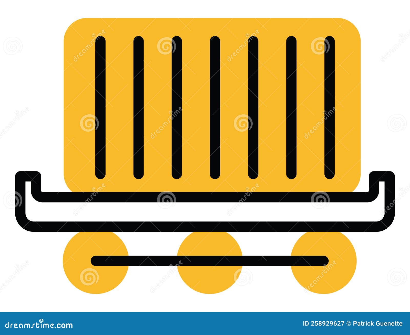 Railway container, icon stock vector. Illustration of transport - 258929627