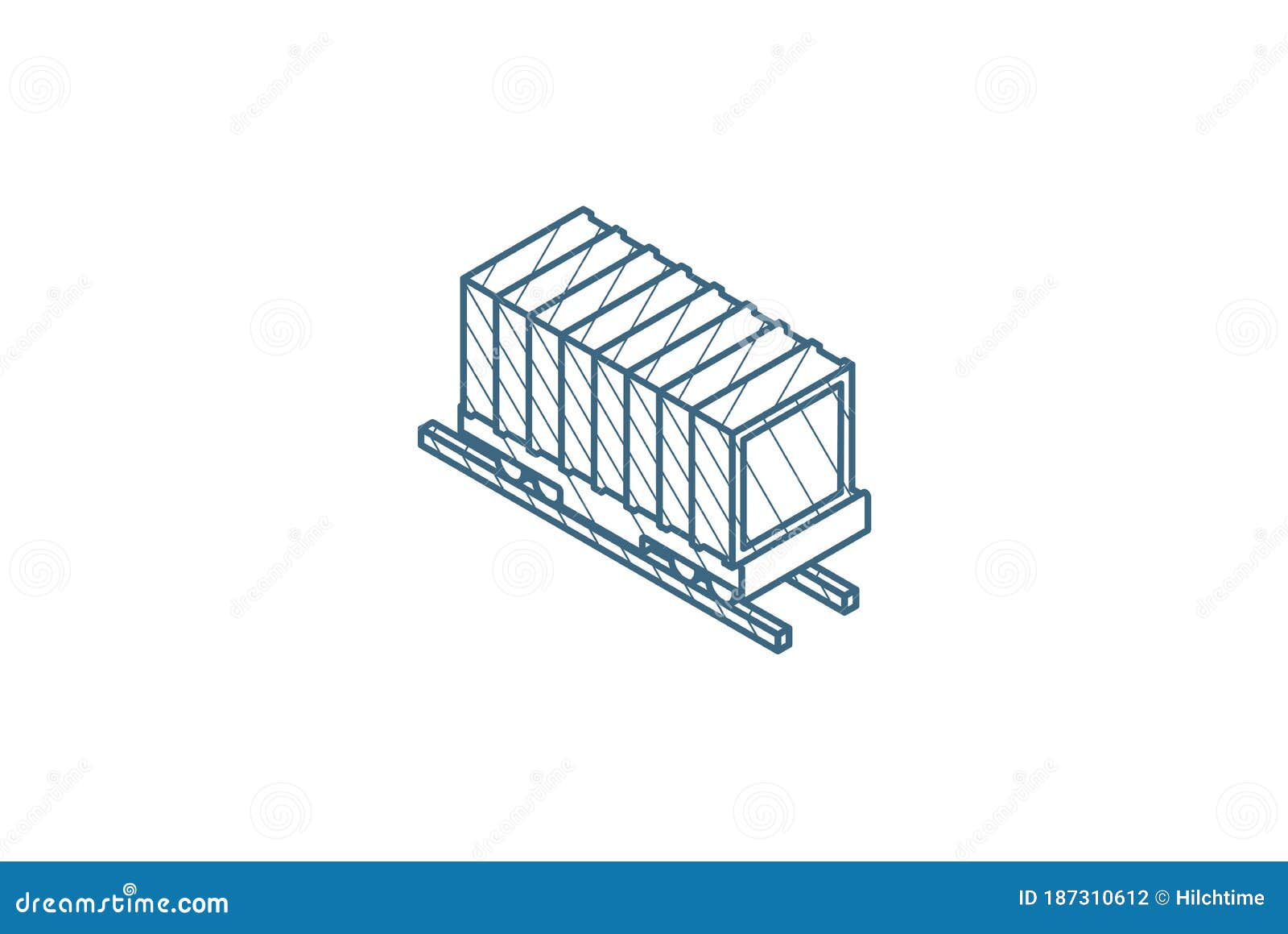 Railway Container, Wagon Load Thin Line Icon. Linear Vector Symbol ...