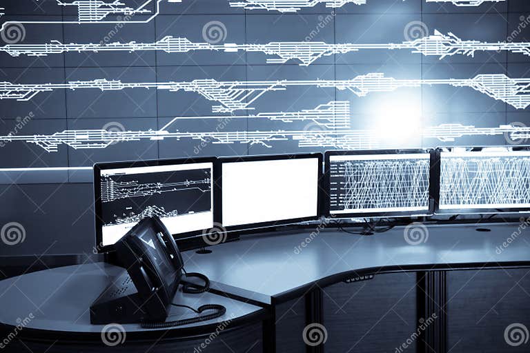 Railway control room stock image. Image of space, technology - 15254735