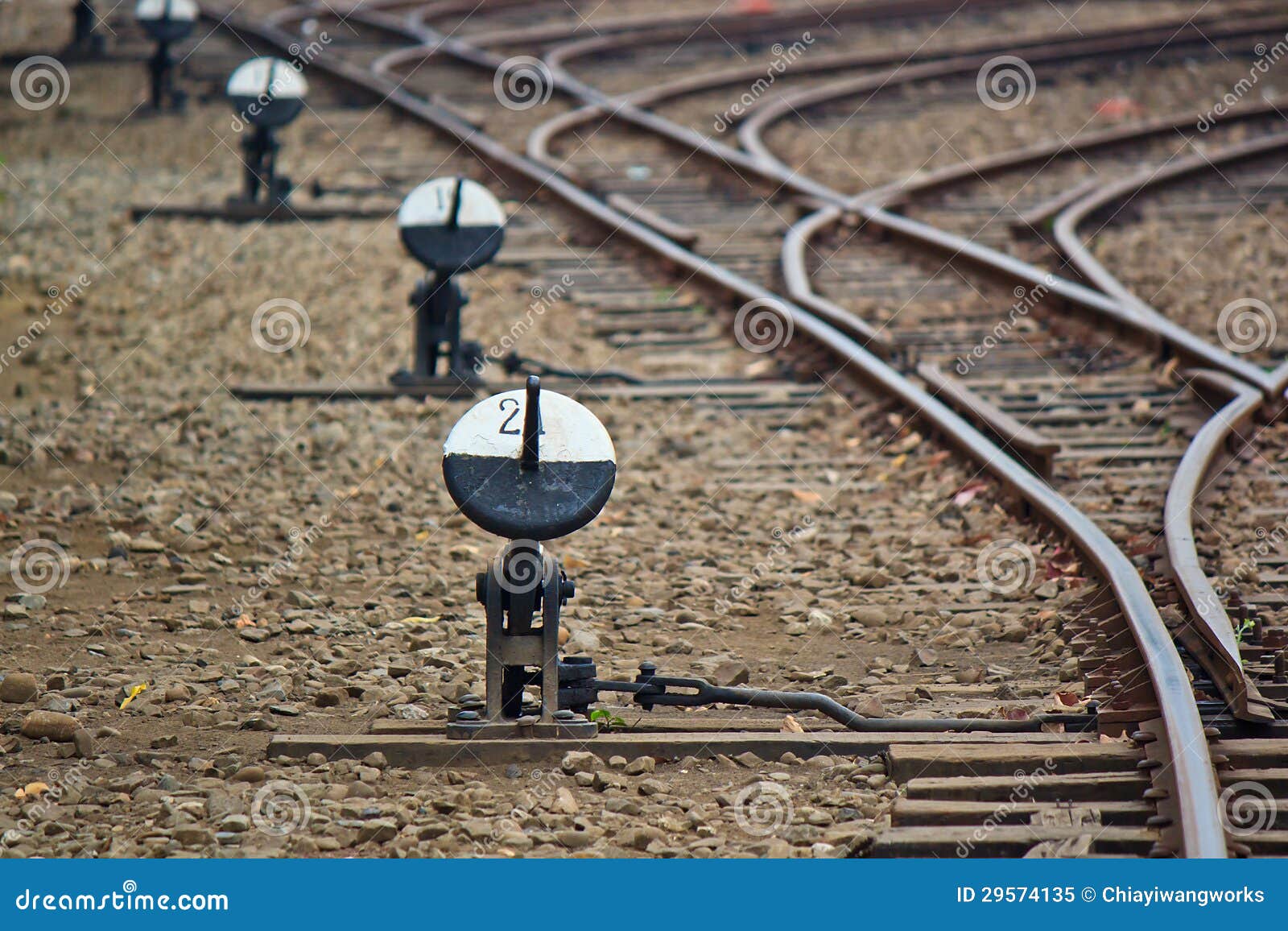 Railway with the Controllers Stock Image - Image of reverse, plurality ...