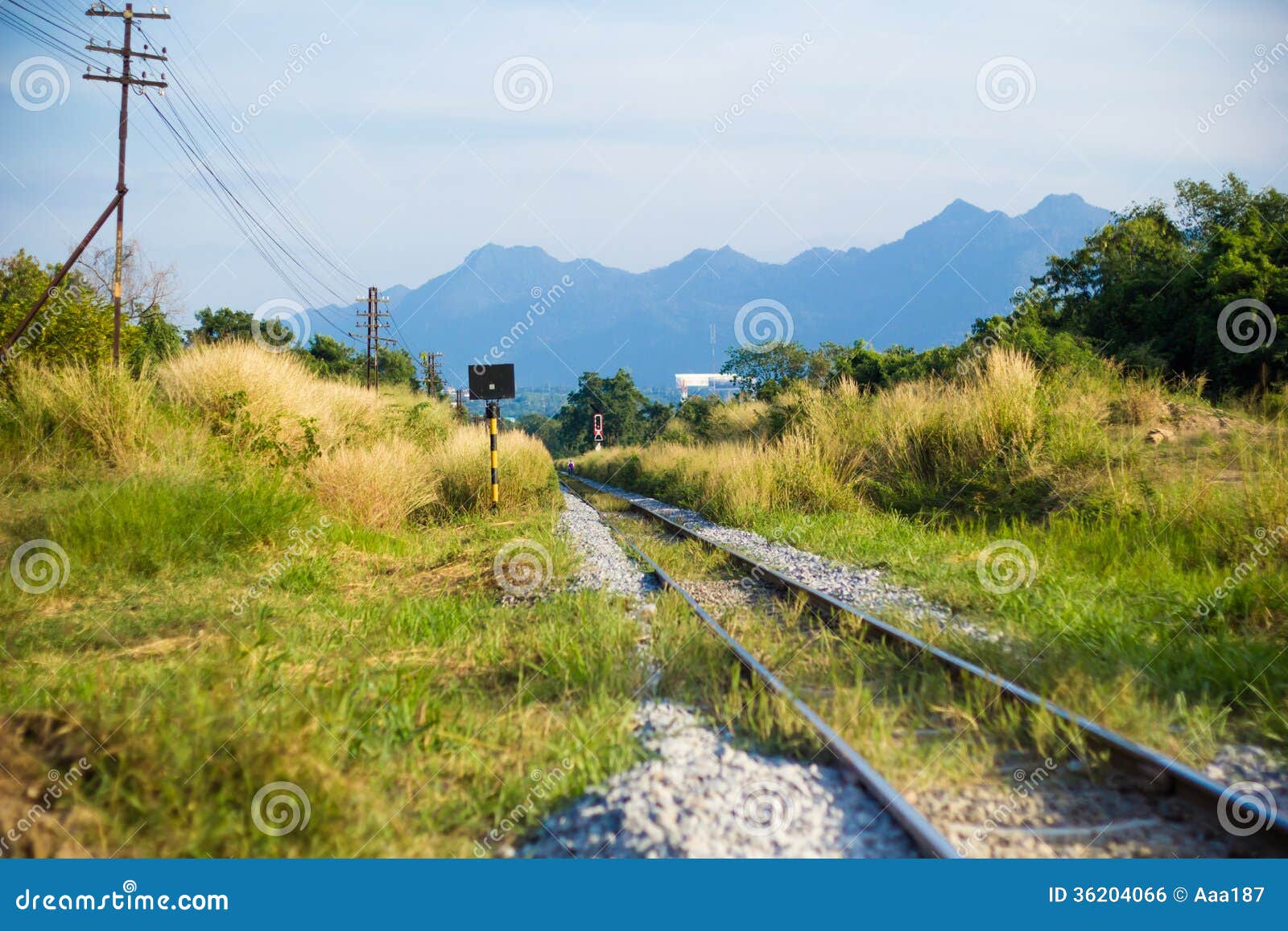 Railway in the countryside stock photo. Image of landscape - 36204066