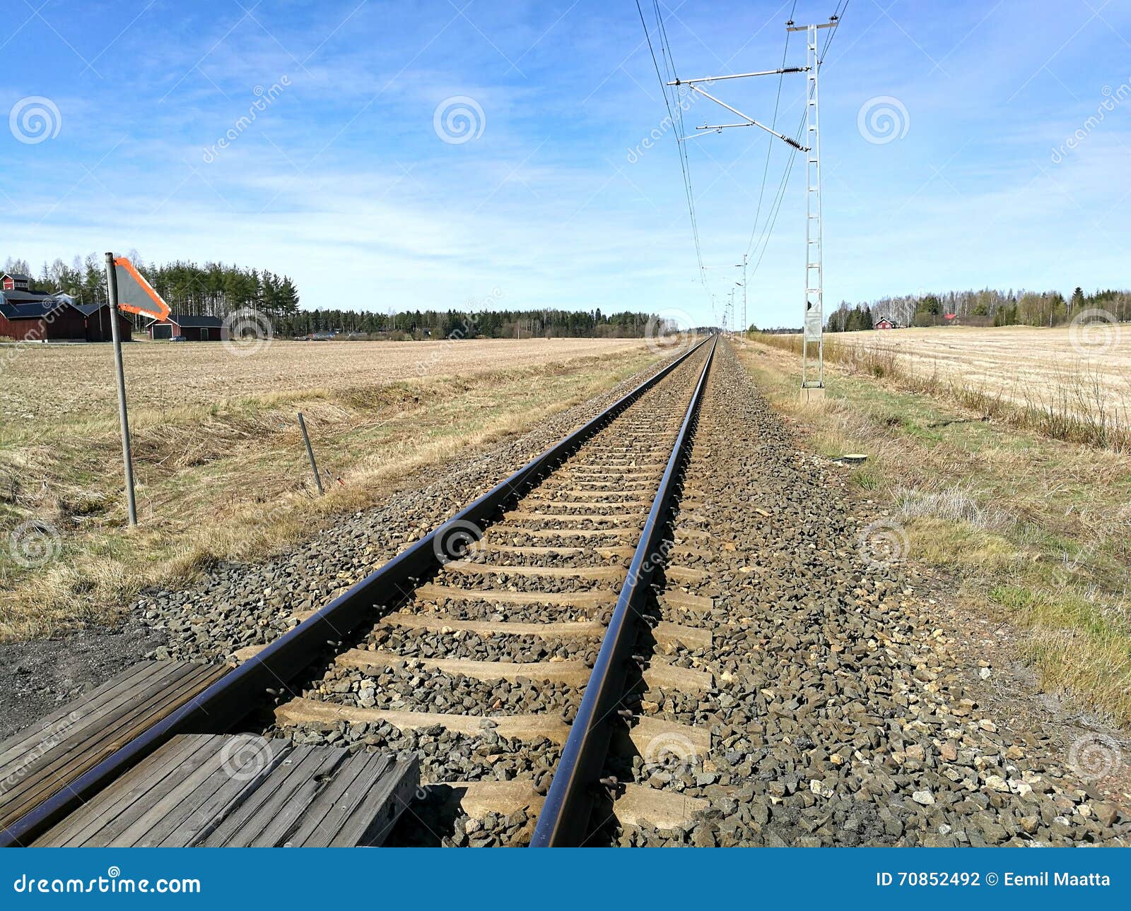 Railway In The Countryside And Sunset, Railroad And Station, On The ...
