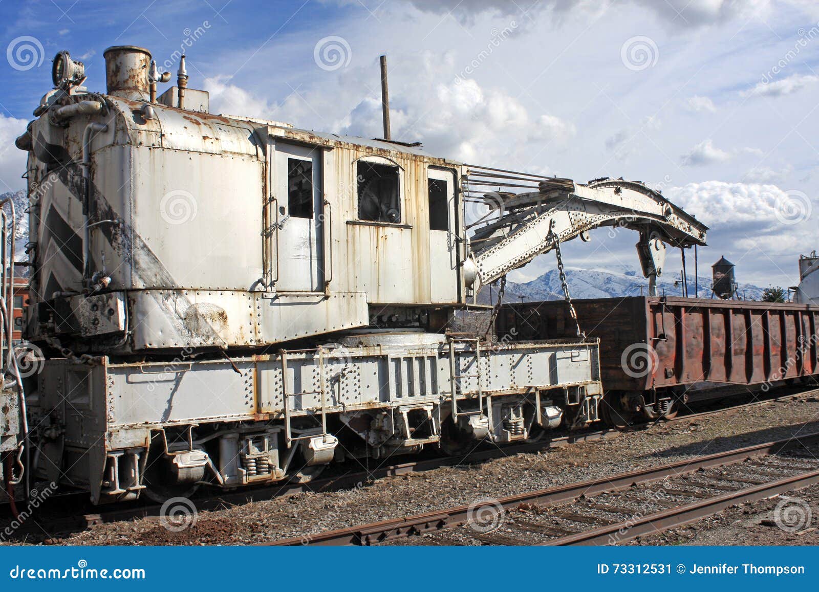Railway crane stock image. Image of tracks, window, vintage - 73312531
