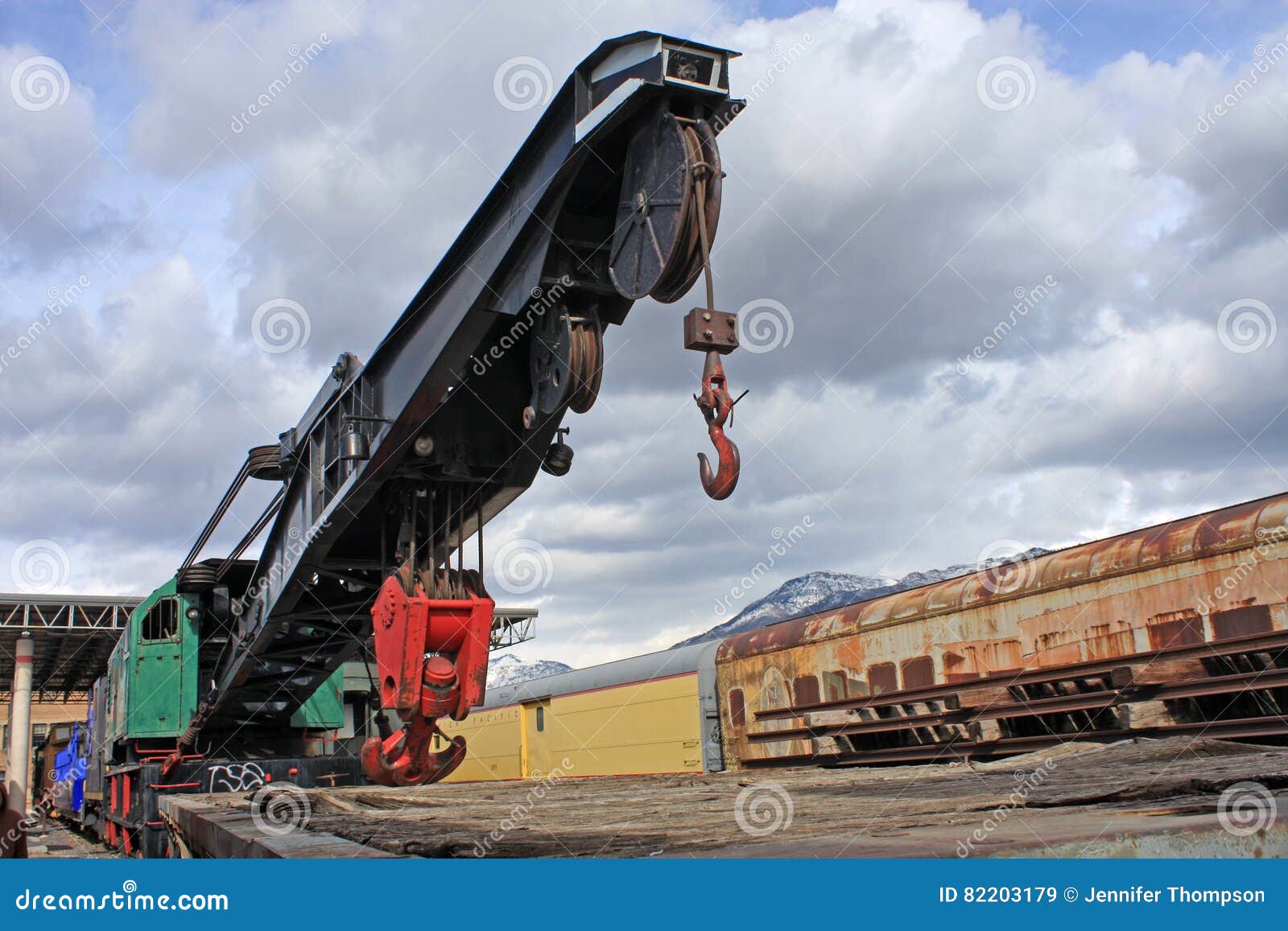 Railway crane stock image. Image of sleepers, tracks - 82203179