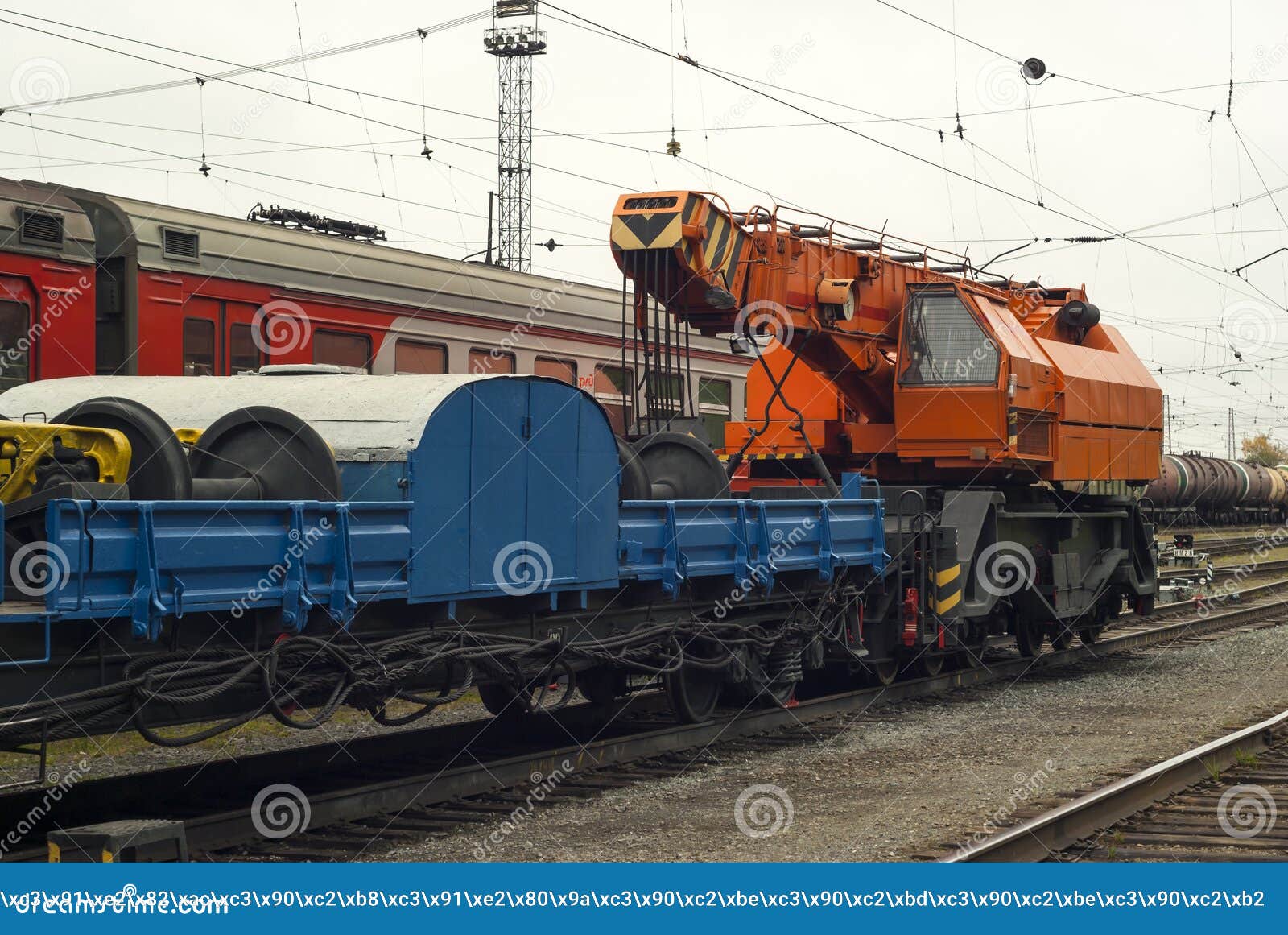 Train for Accident Recovery Work Stock Photo - Image of emergency, boom ...