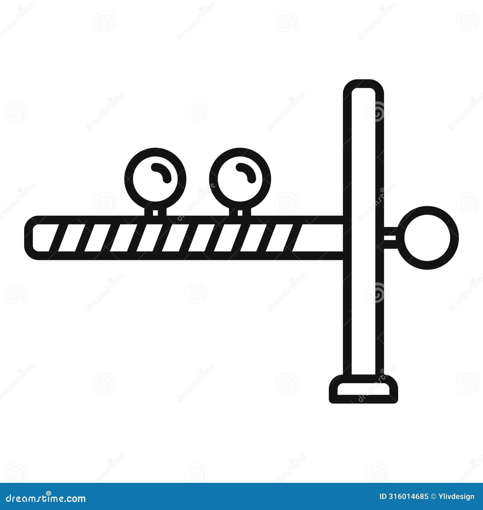 Railway Cross Closed Barrier Icon Outline Vector. Traffic Lights Stock ...