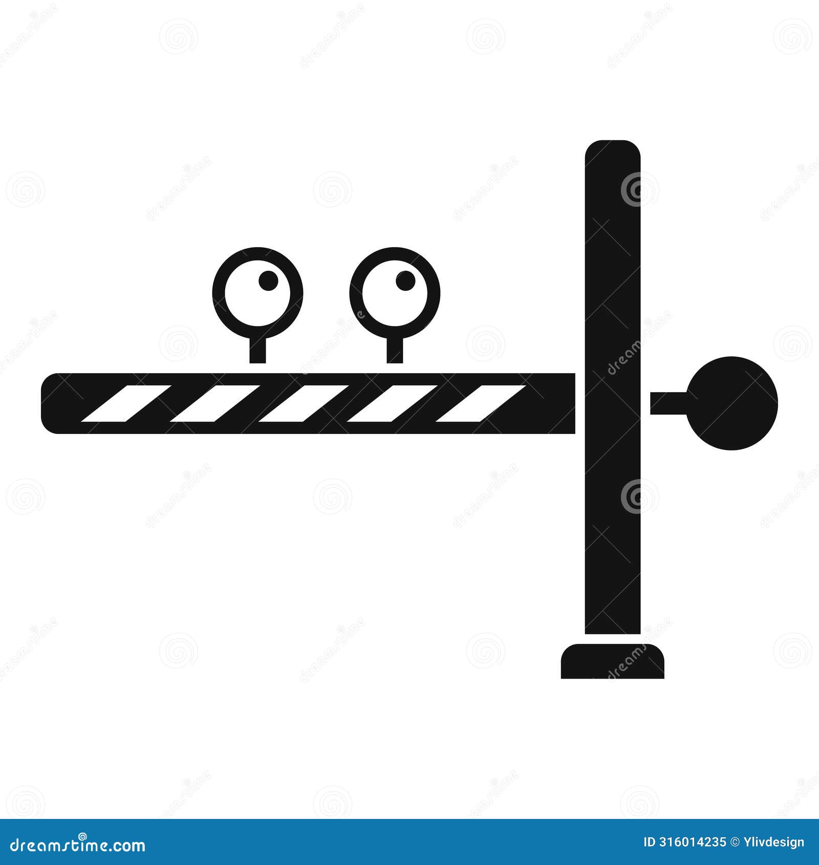 Railway Cross Closed Barrier Icon Simple Vector. Traffic Lights Stock ...