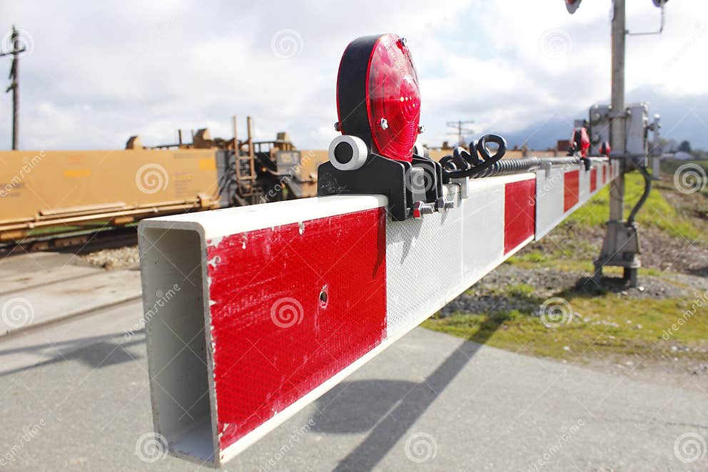 Railway Crossing Barrier stock photo. Image of system - 24320222