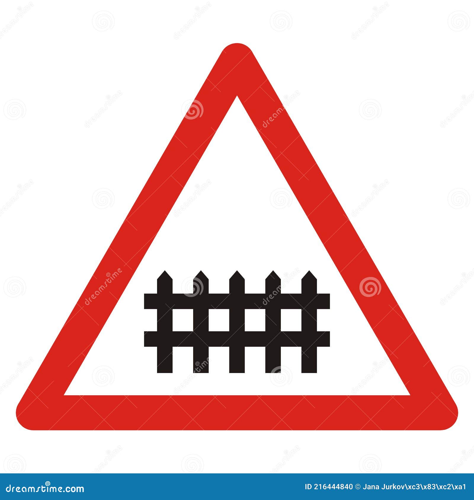 Railway Crossing with Barriers, Road Sign, Vector Stock Vector ...