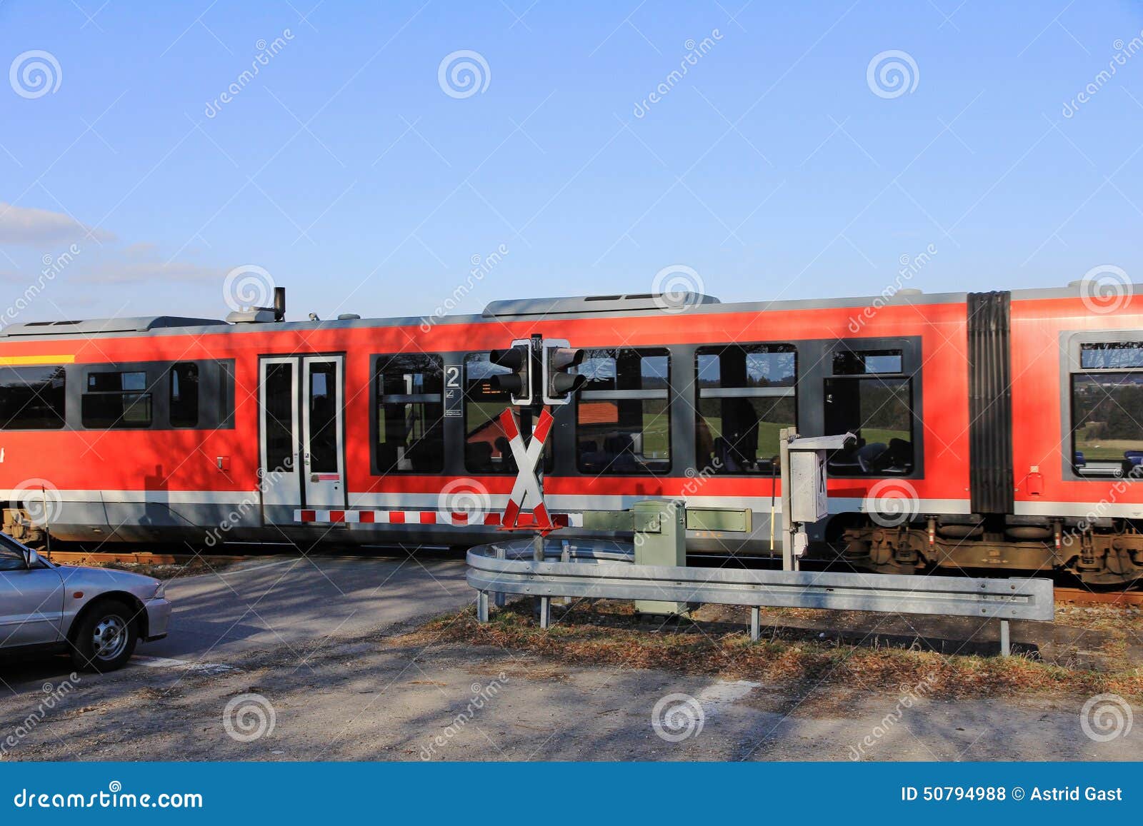 Railway crossing stock photo. Image of german, cars, rail - 50794988